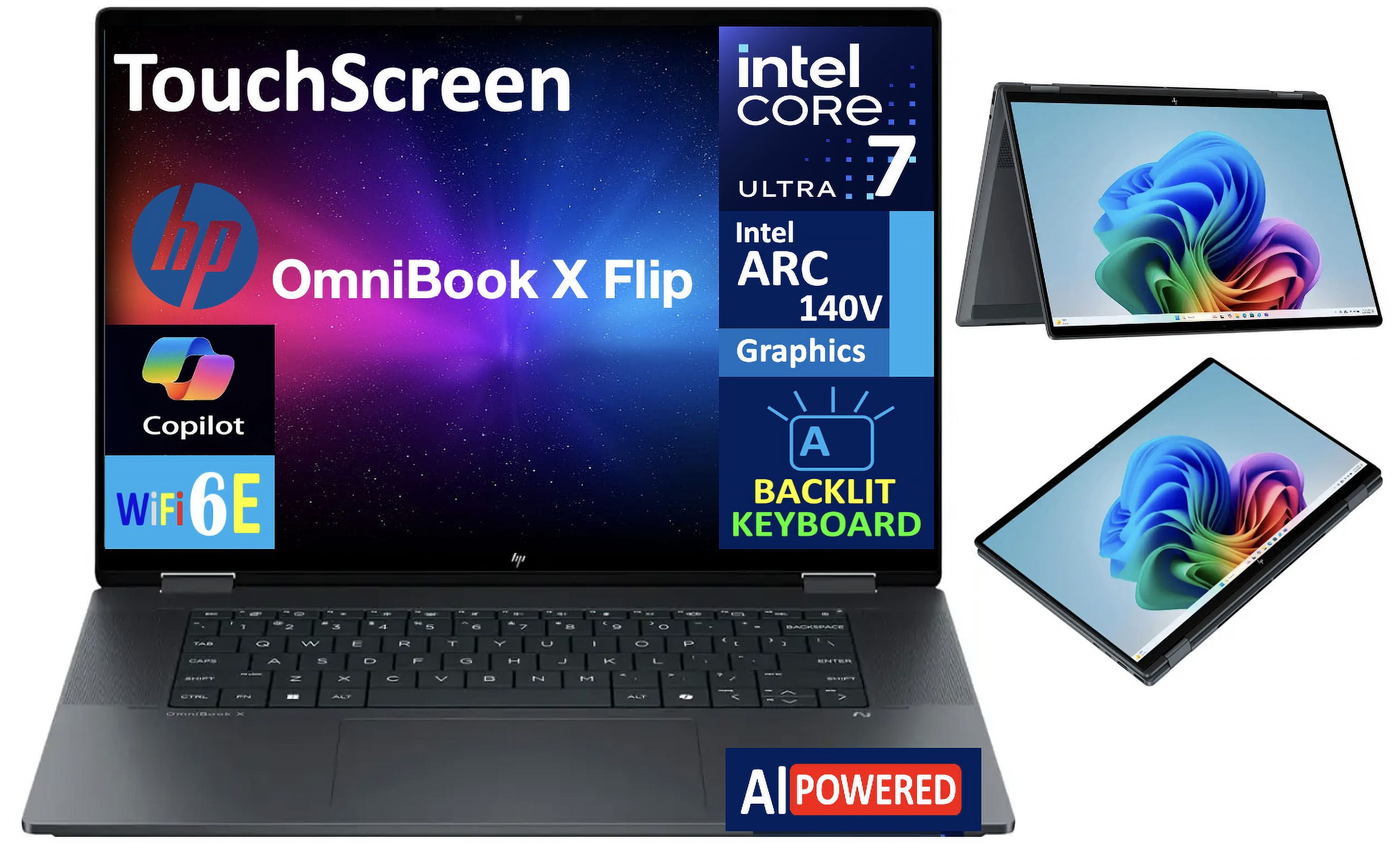 HP OmniBook X Flip 2-in-1 AI Powered 2-in-1 Laptop 16.0in Touchscreen ...