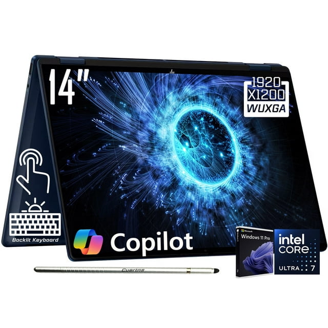 HP OmniBook X Flip 2-in-1 Copilot+ AI PC Laptop, 14" 2K 1920 x 1200 IPS ...