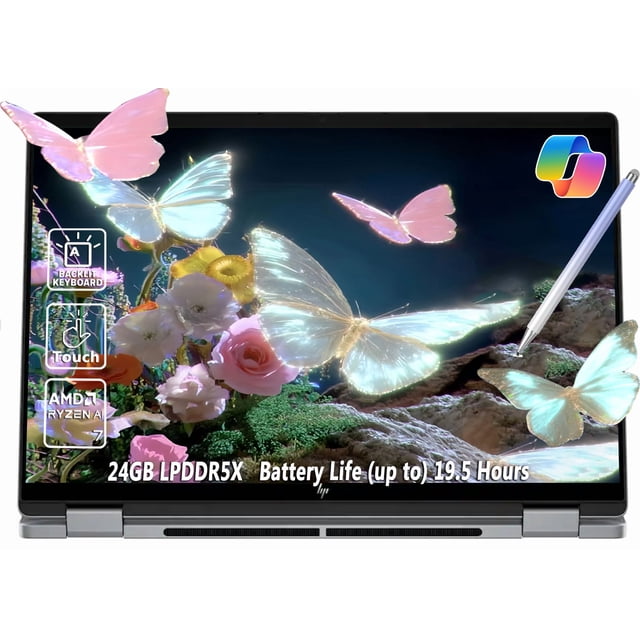 HP OmniBook X Flip 2-in-1 Laptop 14" WUXGA IPS Touchscreen 8-Core AMD ...