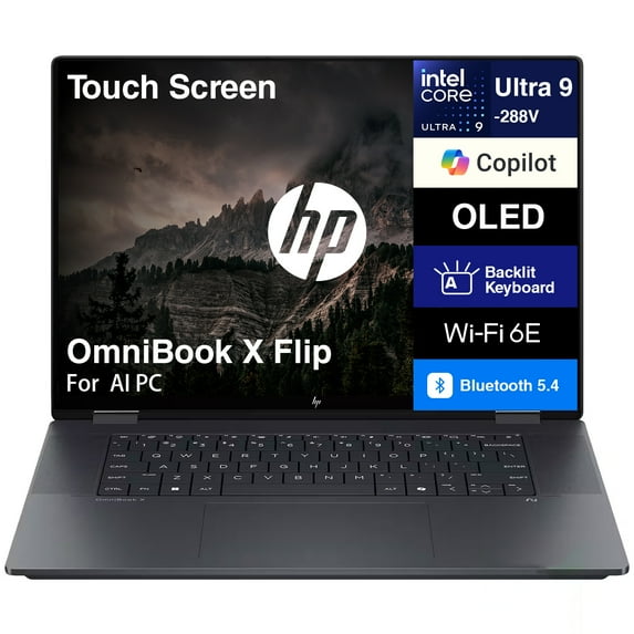 HP OmniBook X Flip AI PC 2-in-1 Laptop 16.0in Touchscreen OLED 2.8K Display (Intel Ultra 9-288V ...