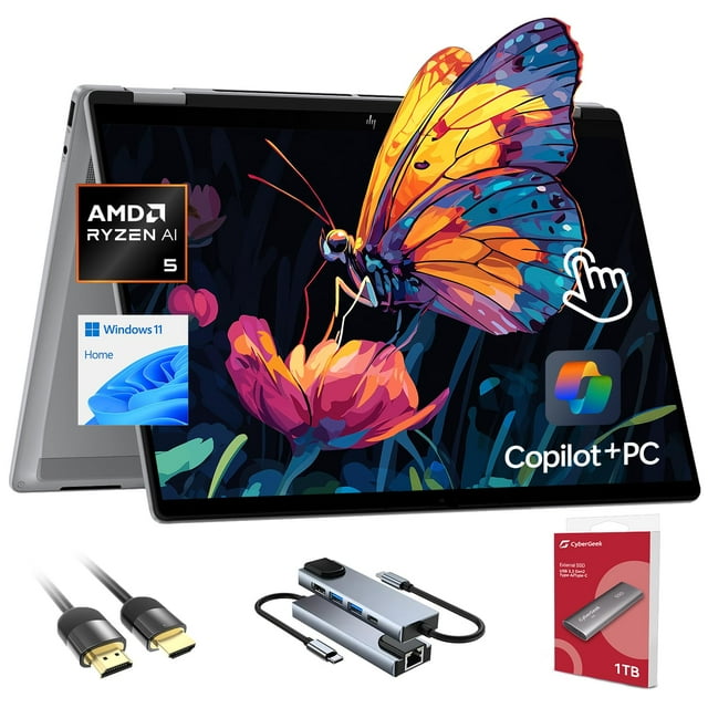 HP OmniBook X Flip Copilot+ PC Laptop Computer, 2-in-1 16" FHD ...