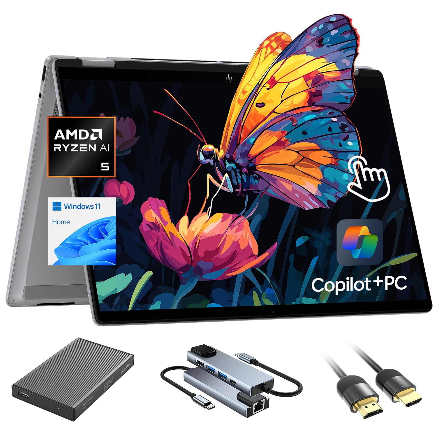 HP OmniBook X Flip Copilot+ PC Laptop Computer, 2-in-1 16" FHD ...
