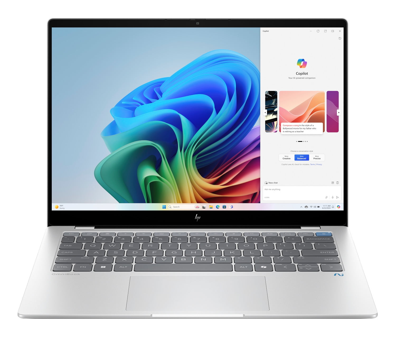 HP OmniBook X Laptop Computer 14" 2.2K Touch Screen Snapdragon X Plus ...