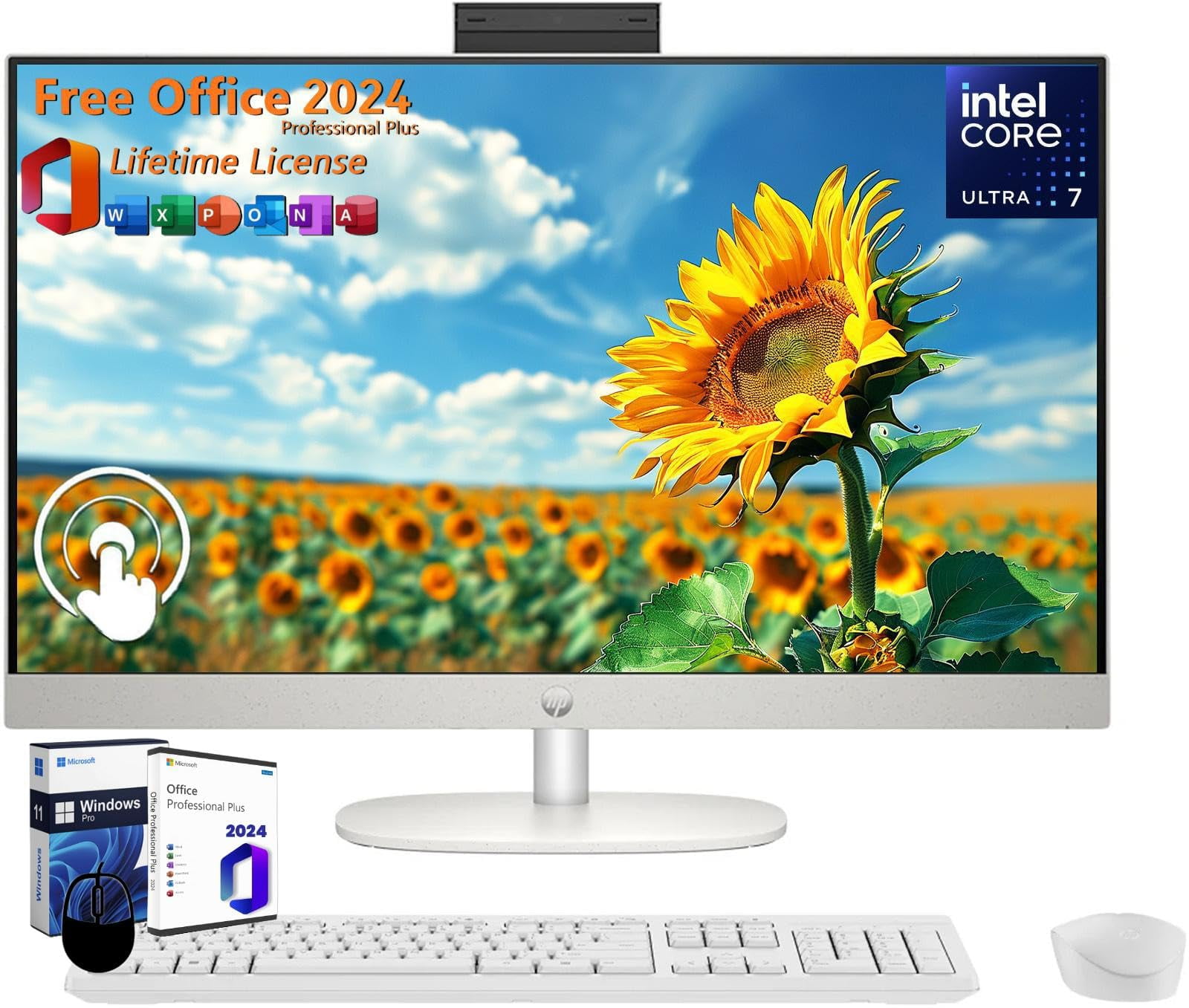 HP All in One Desktop Computer 27 Inch Touchscreen, Intel 12-core Ultra ...