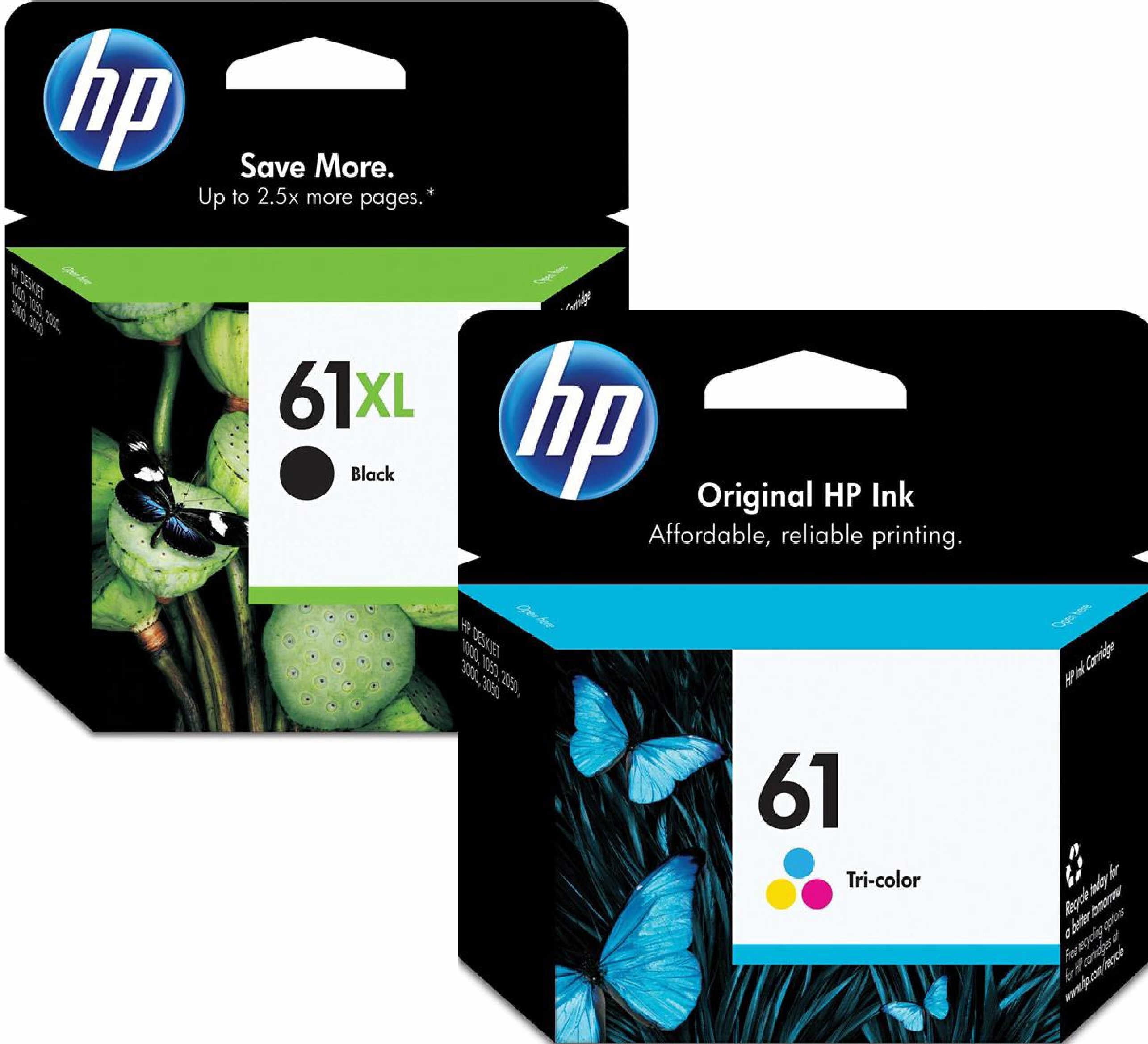 HP Original Deskjet 61 XL Black & 61 Tricolor Inkjet Cartridges Combo ...