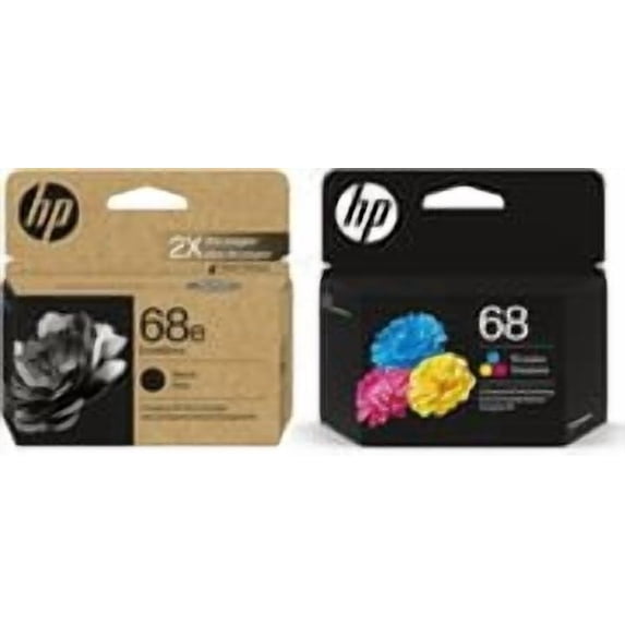 HP, Ink Cartridges, 68e EvoMore High Yield 2pk, Black and Tri-Color ...