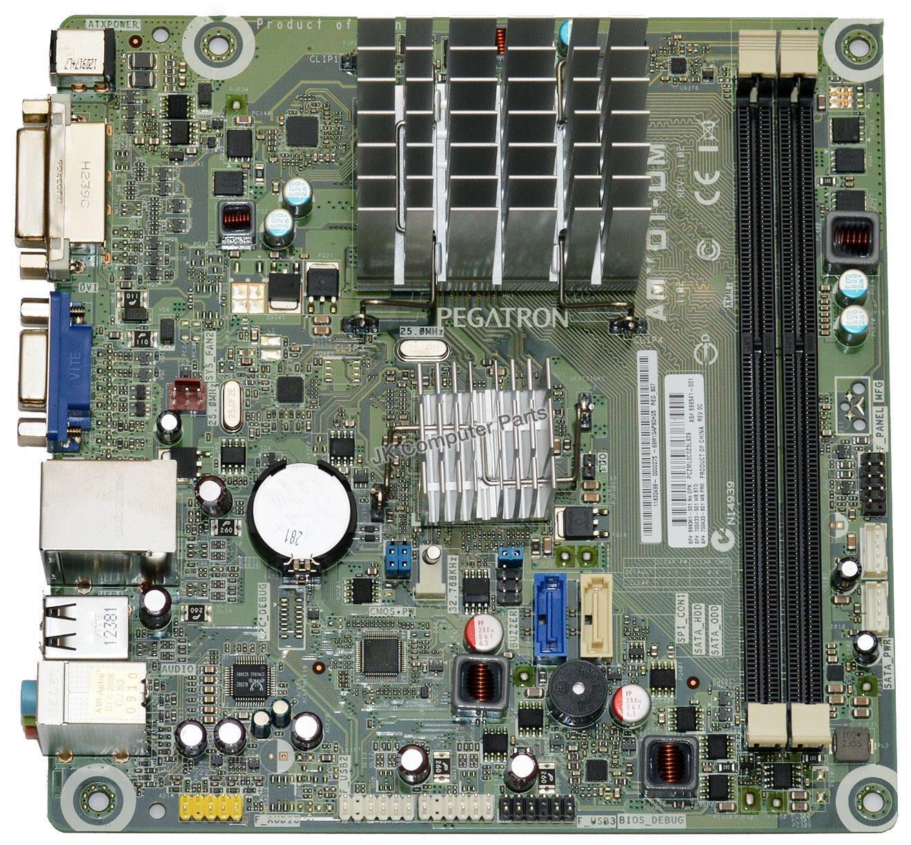 HP P2 Desktop Motherboard w/ AMD E1-1200 1.4Ghz CPU 699341-001 ...
