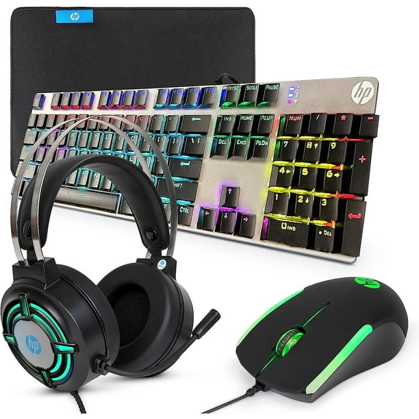 HP PC Gaming Keyboard and Mouse Combo, RGB Backlit Wired Gaming Mouse ...