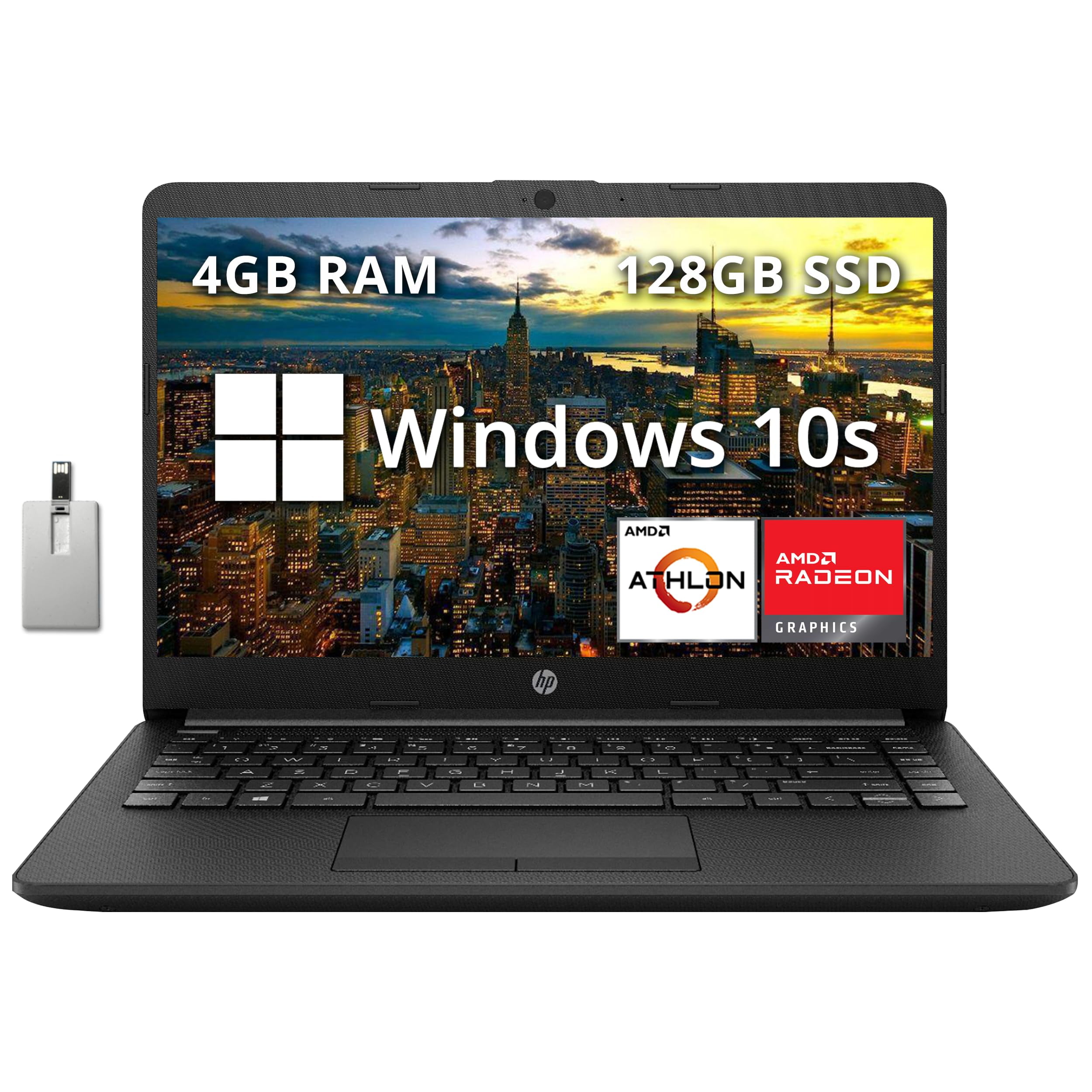 HP Pavilion 14" HD Anti-Glare Laptop, AMD Athlon Silver 3050U, 4GB RAM ...