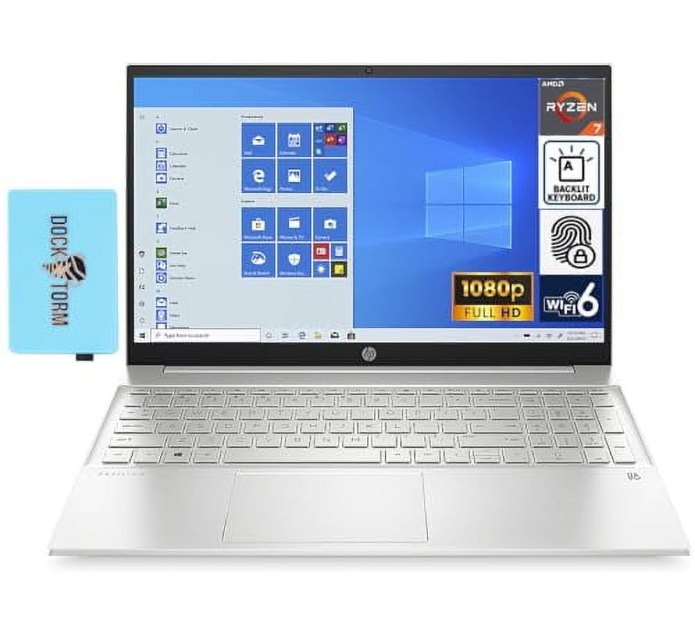 HP Pavilion 15.6" FHD IPS Display Laptop (AMD Ryzen 7 5700U 8-Core, 8GB RAM, 2TB m.2 SATA SSD ...