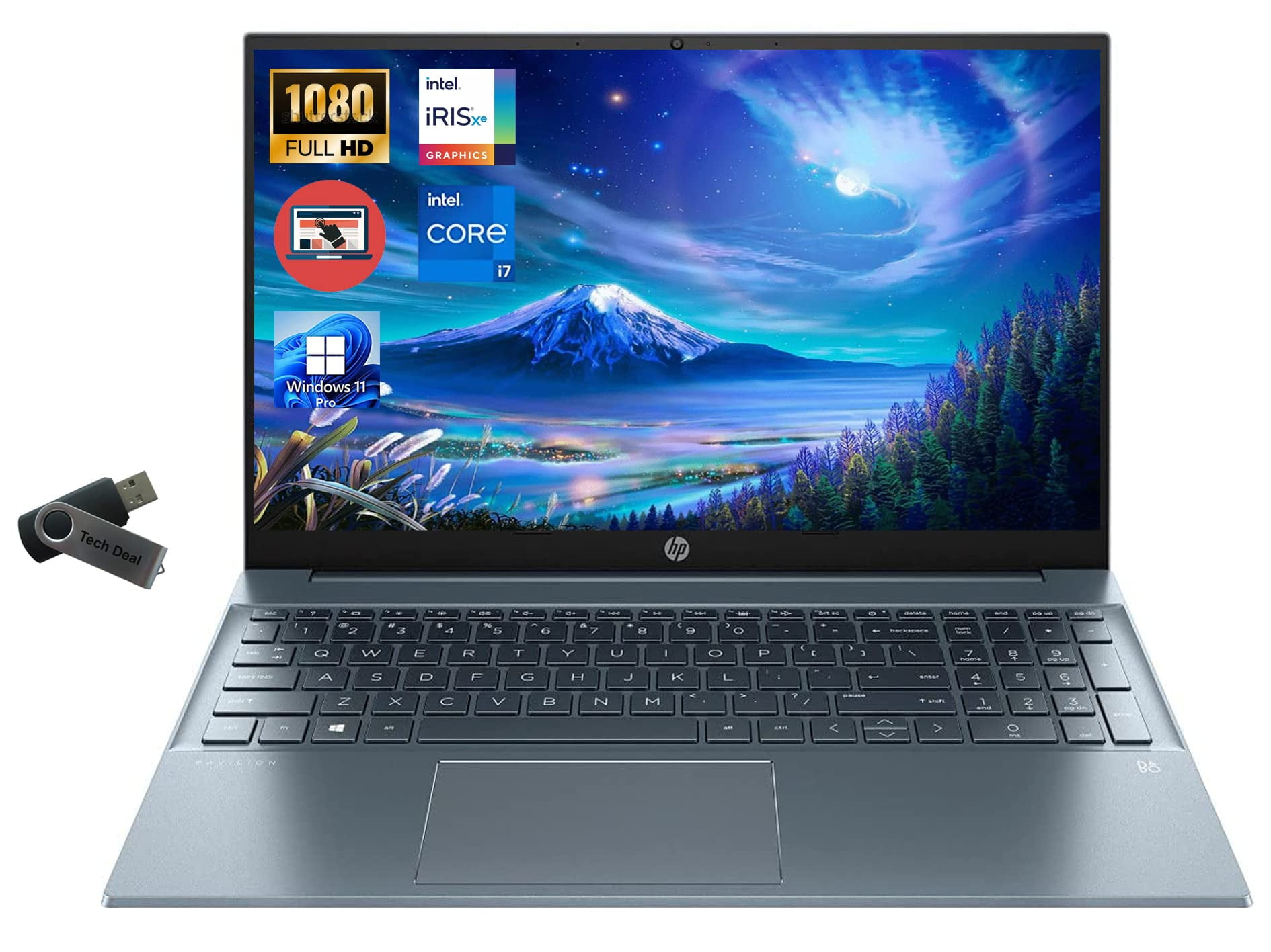 HP Pavilion 15.6'' FHD Touchscreen Business Laptop, 11th Gen Intel Core i7-1195G7 Processor ...