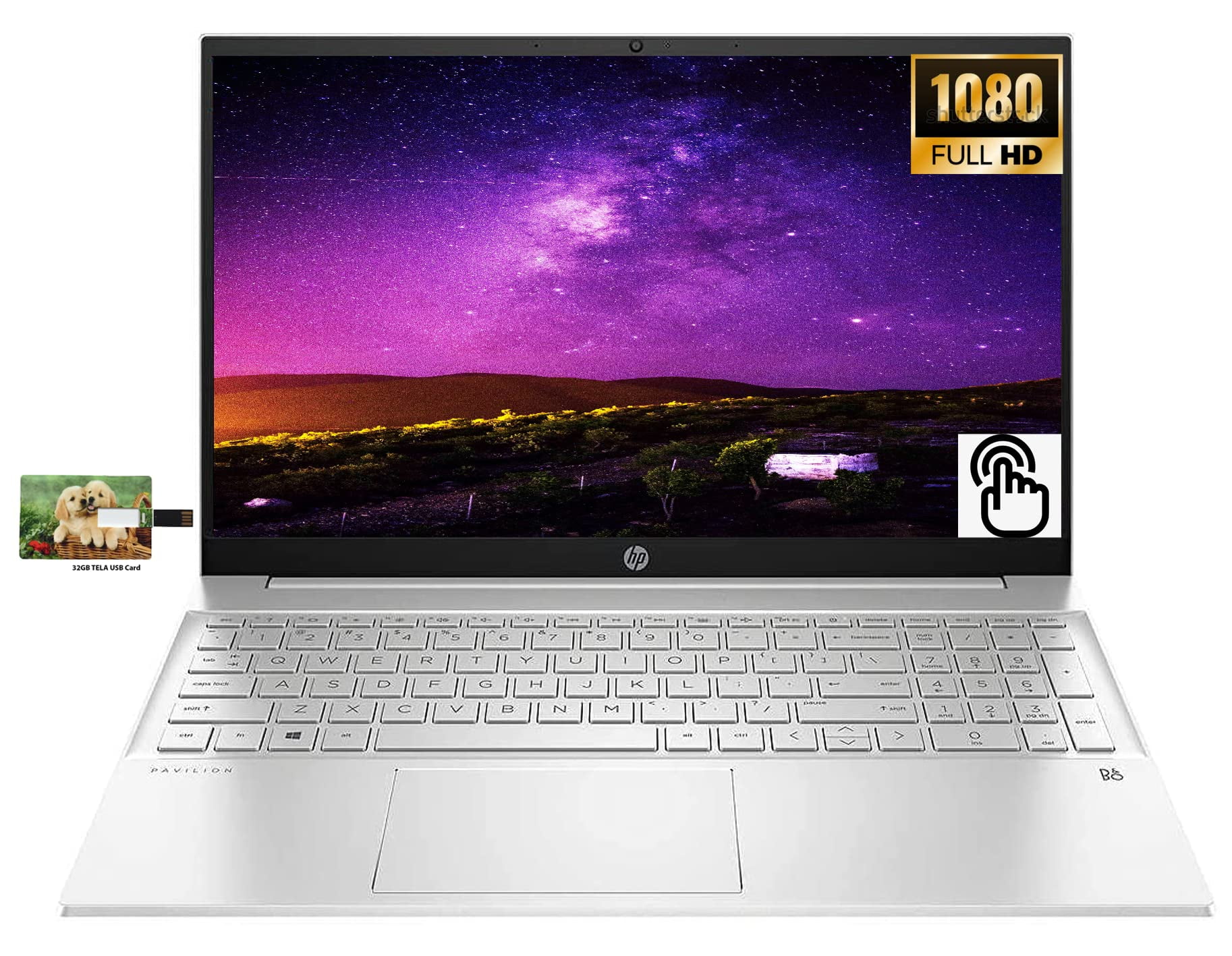 HP Pavilion 15.6'' FHD Touchscreen IPS Micro-Edge Display Business Laptop, AMD Ryzen 7 5700U 8 ...