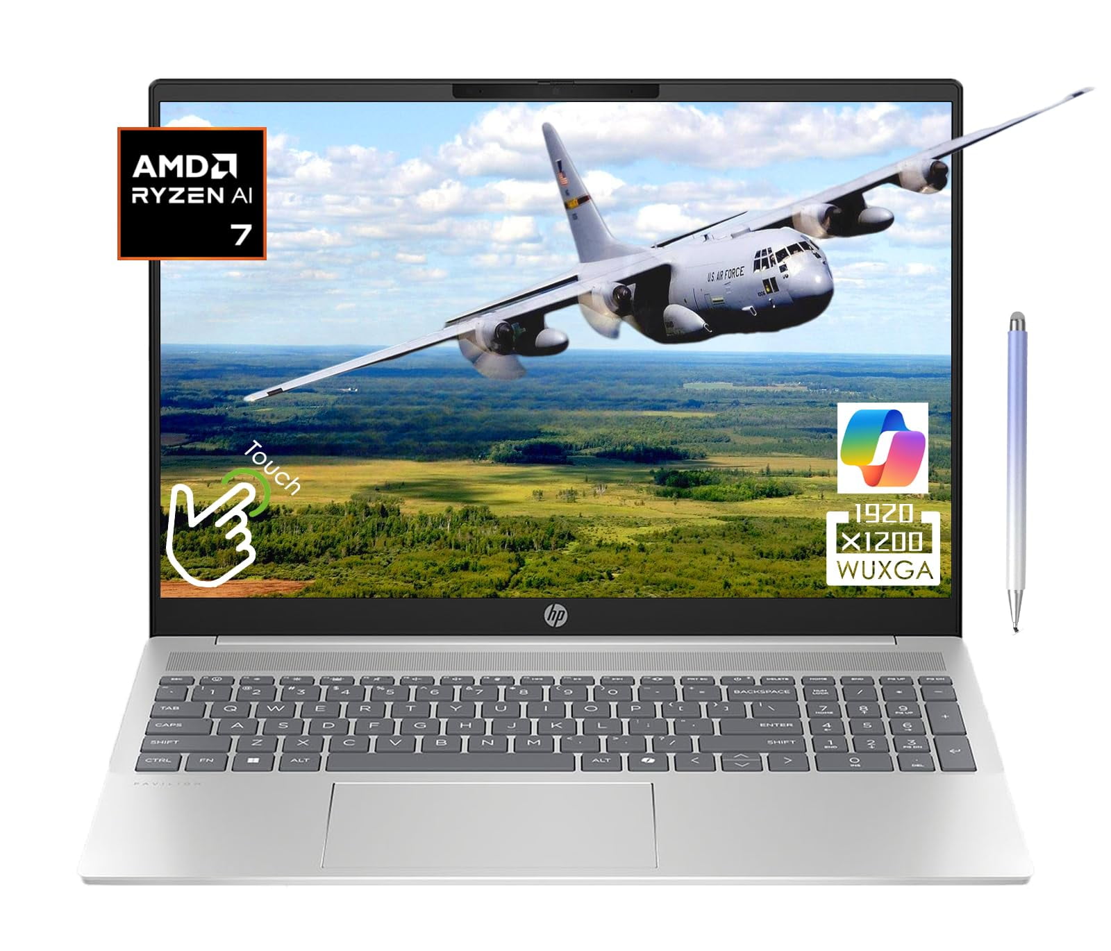 HP Pavilion 16" Touchscreen Laptop - WUXGA (1920 x 1200) - AMD Ryzen 7 ...