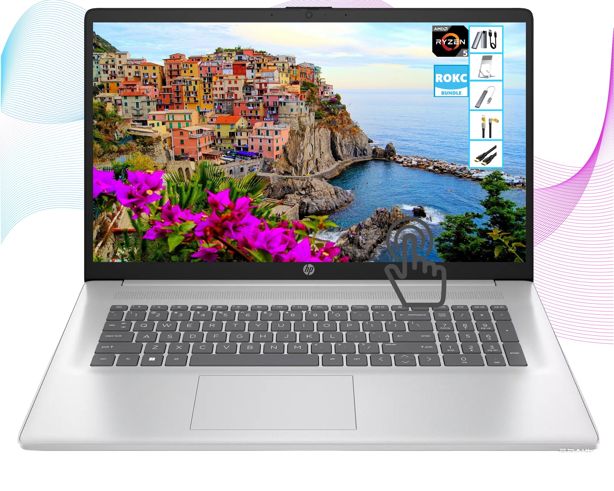 HP Pavilion 17.3" HD+ Touch Screen 2025 Upgraded Laptop Computer | AMD ...