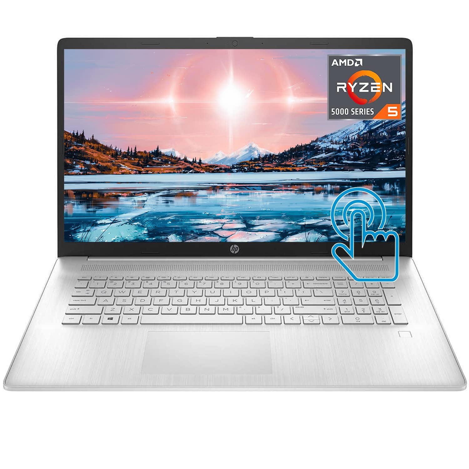 HP Pavilion 17.3 inch Laptop, HD+ Narrow Bezel Touchscreen, AMD Ryzen 5 ...