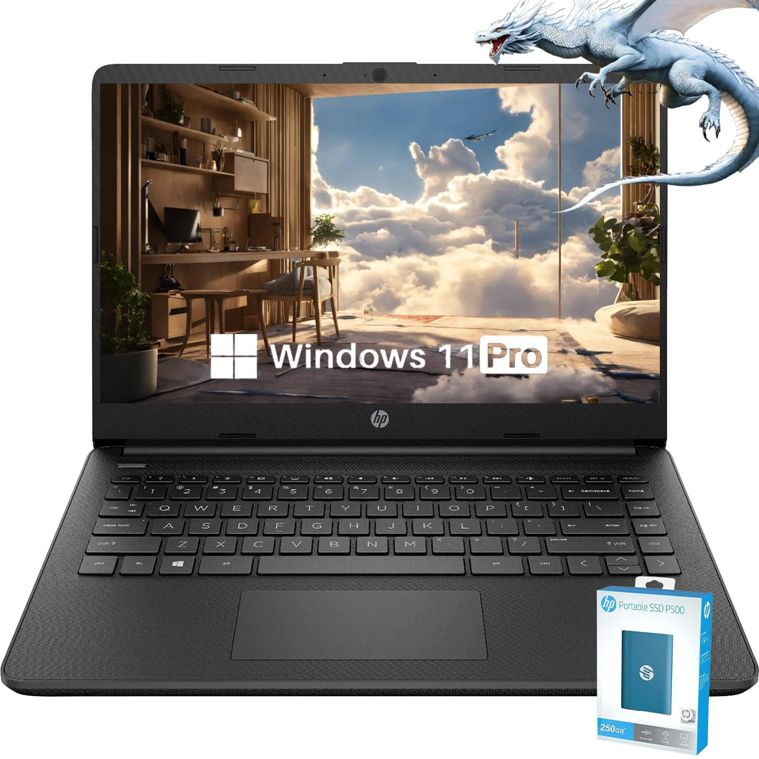 HP Pavilion Laptop, 14"" HD Display, Intel Pentium Silver N5030, 8GB ...