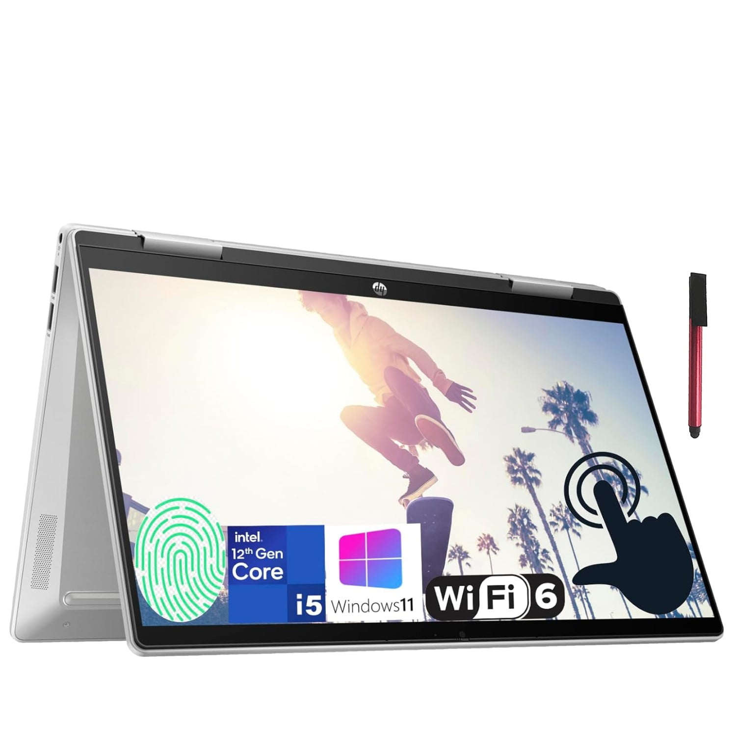 "HP Pavilion x360 14"" FHD Touch Laptop, 12th Gen i5-1235U, 64GB DDR4 ...