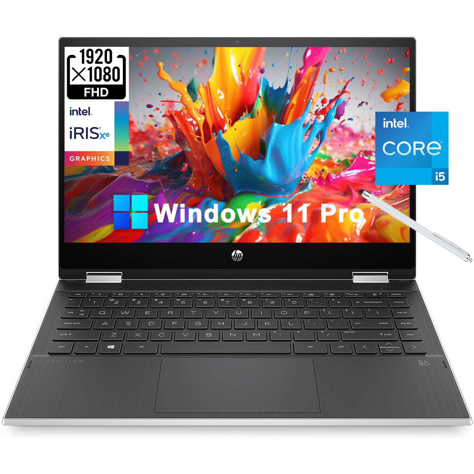 HP Pavilion x360 2-in-1 Convertible Laptop Computer, 14" FHD ...