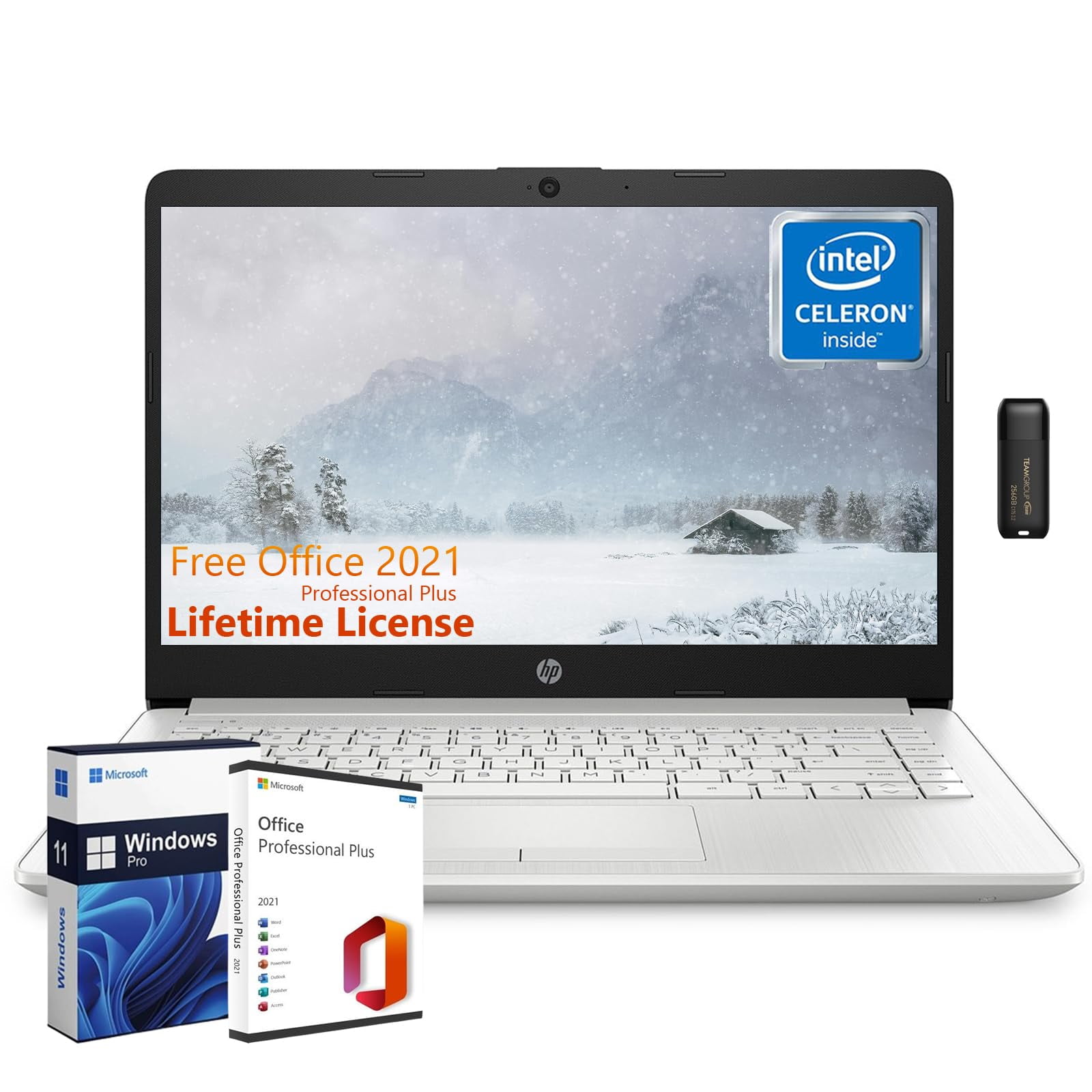 HP Portable Essential Laptop Computer - with Microsoft Office Lifetime ...