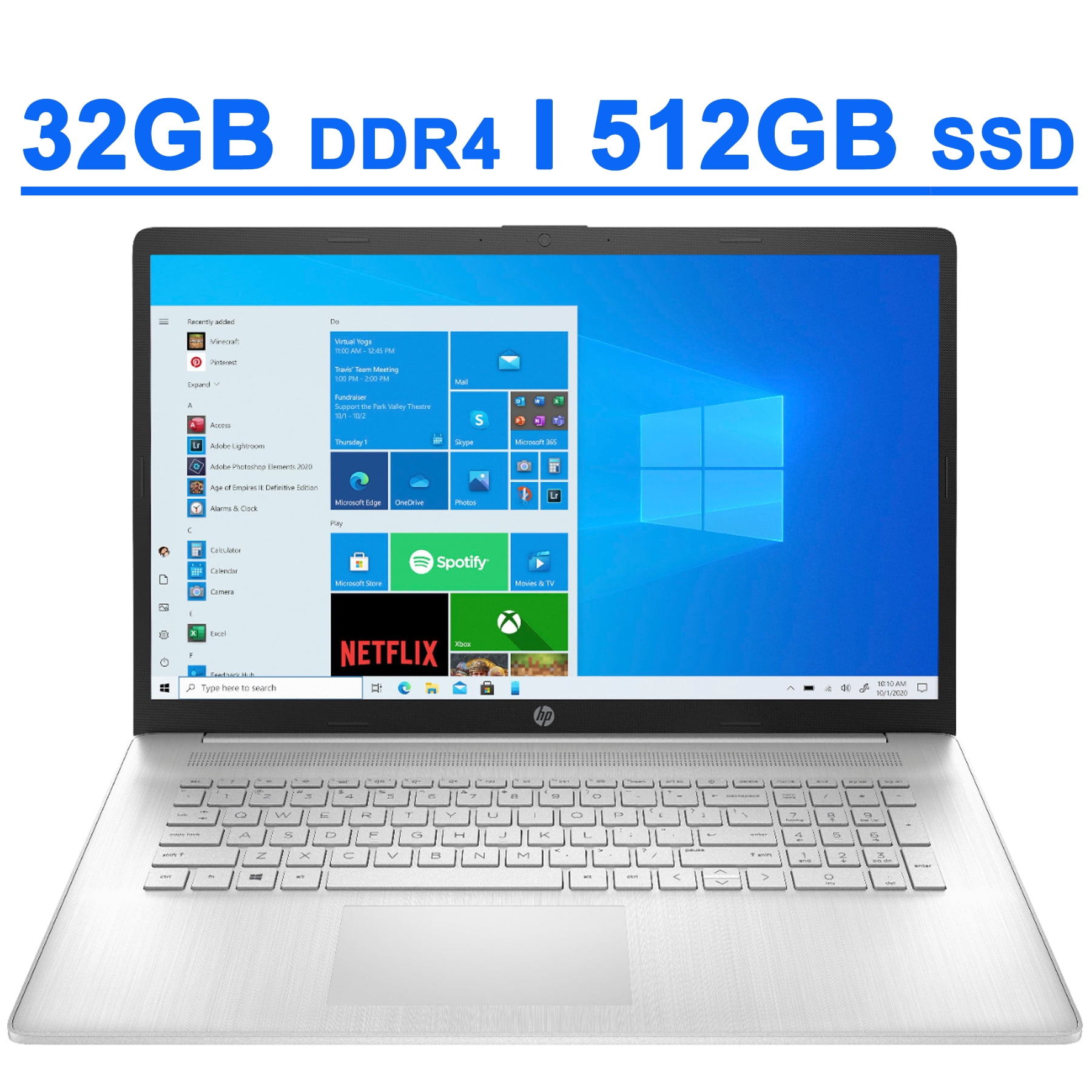 HP Premium 17 Laptop Computer 17.3" FHD IPS Display 11th Gen Intel Quad ...