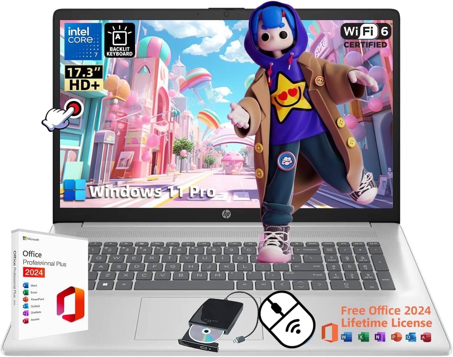 HP Premium 17 Touchscreen Laptop Business - 17.3-inch HD+ Display ...