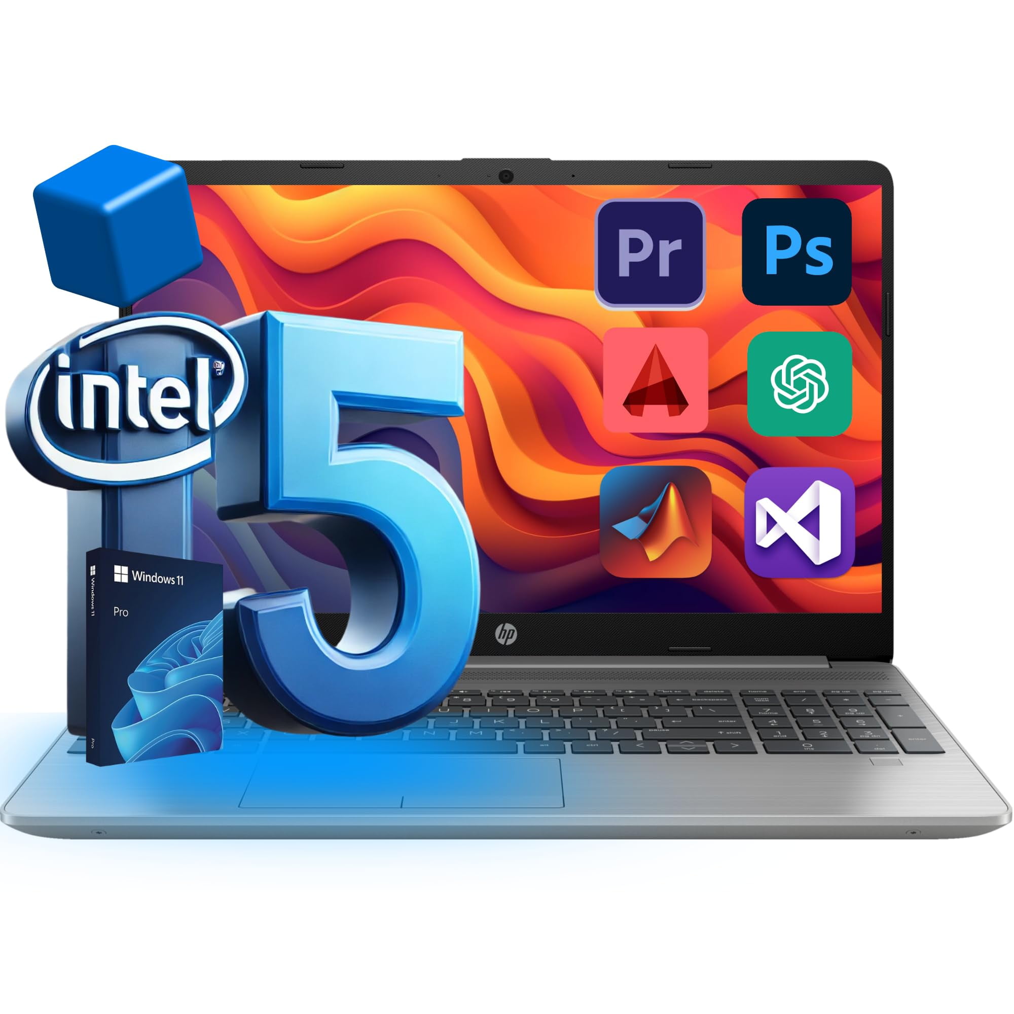 HP Pro 250 Intel 10-Core i5 High-Performing Laptop, 32GB RAM, 512GB SSD ...