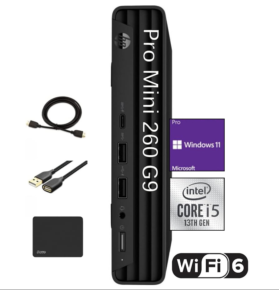 HP Pro 260 G9 Mini Desktop PC, Intel Core i5-1335U, Up to 4.6GHz, 16GB ...