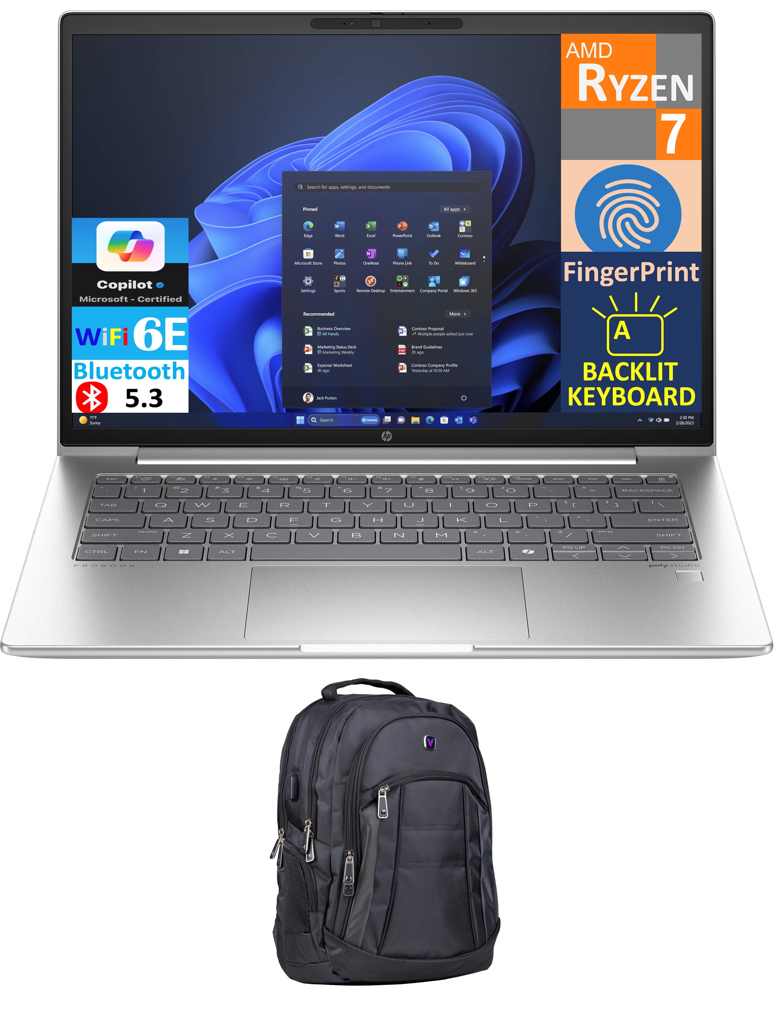 HP ProBook 445 G11 Business Laptop 14.0in LCD WUXGA Display (AMD Ryzen ...