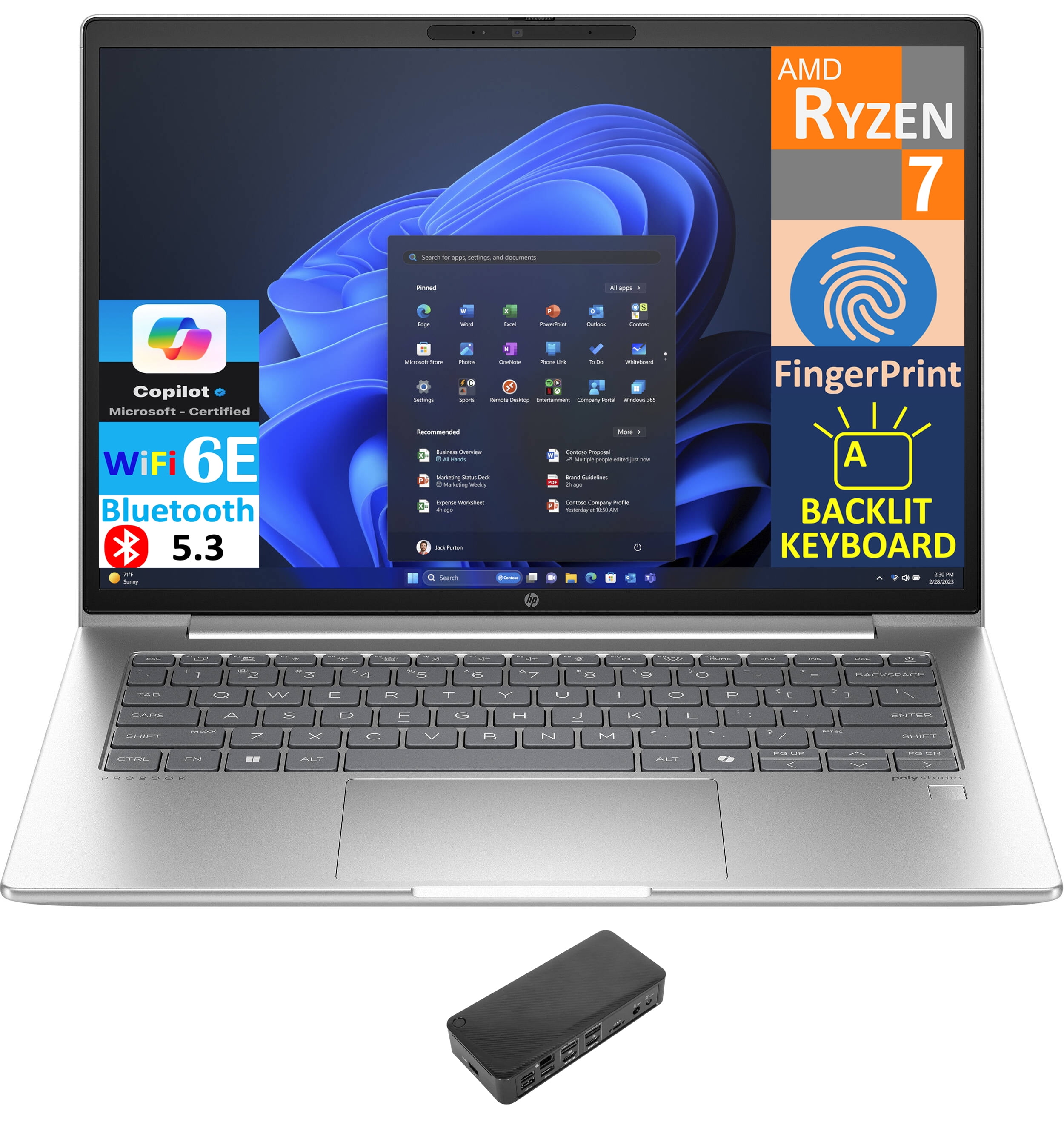 HP ProBook 445 G11 Business Laptop 14.0in LCD WUXGA Display (AMD Ryzen ...