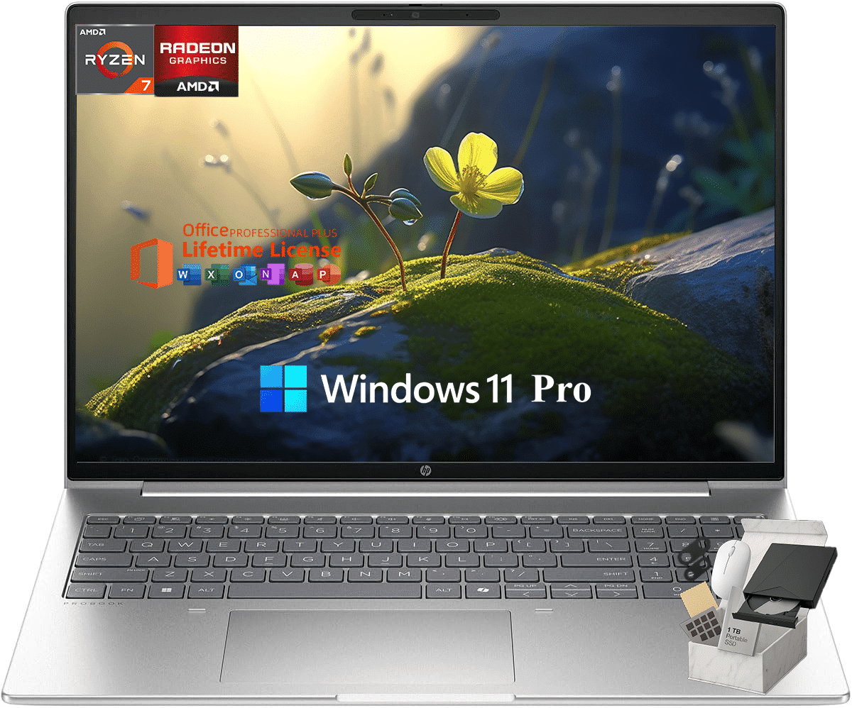 HP ProBook 465 G11 Business Laptop, 16" FHD WUXGA Screen, AMD Ryzen 7 ...