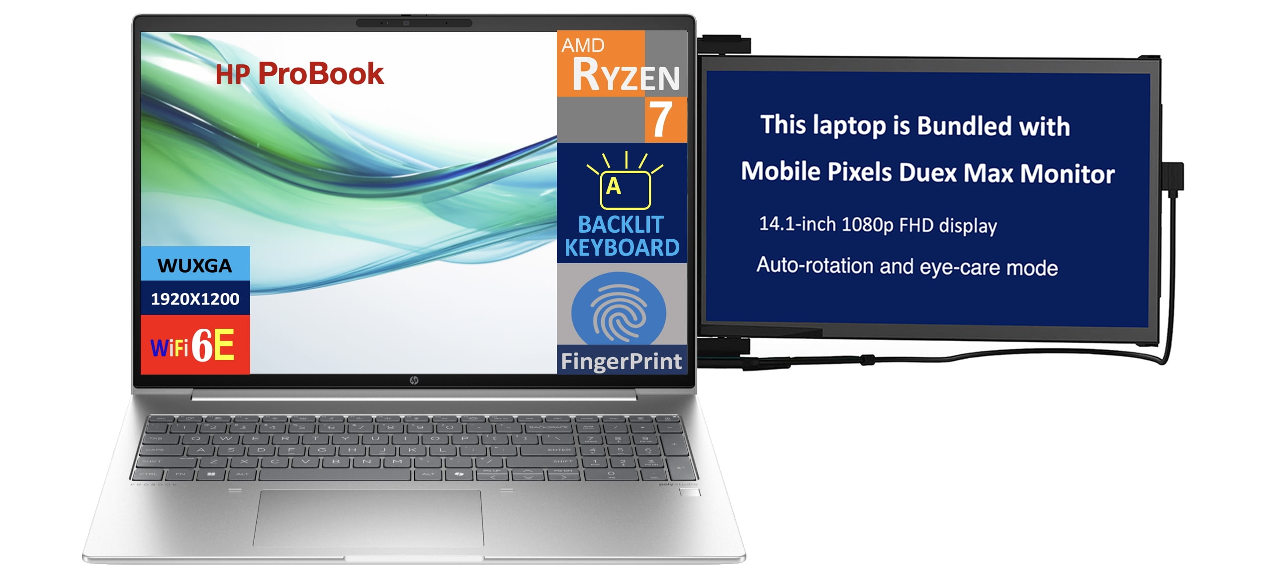 HP ProBook 465 G11 Laptop 16.0in WUXGA Display (AMD Ryzen 7 7735U, 16GB ...