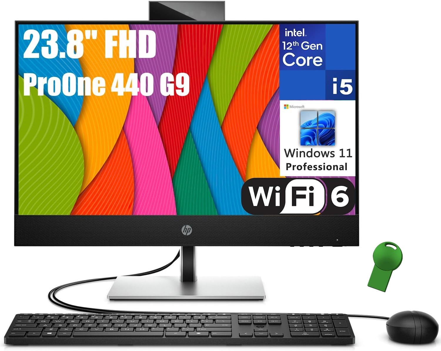 HP ProOne 440 G9 AIO 23.8" FHD Business All-in-One Desktop Computer, 12th Gen Intel Hexa-Core i5 ...