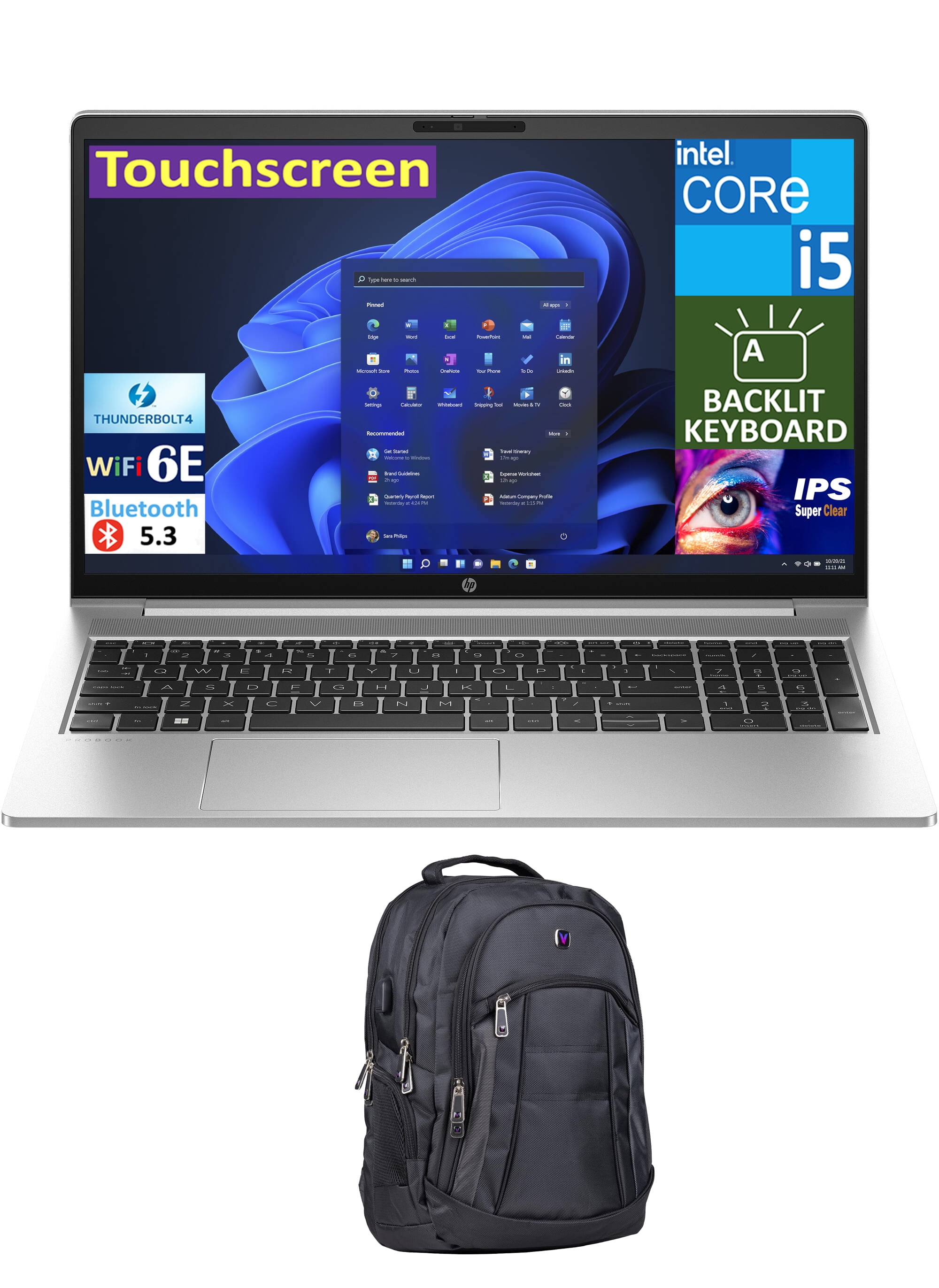 HP Probook 450 G10 School/Business Laptop 15.6in Touchscreen IPS FHD ...