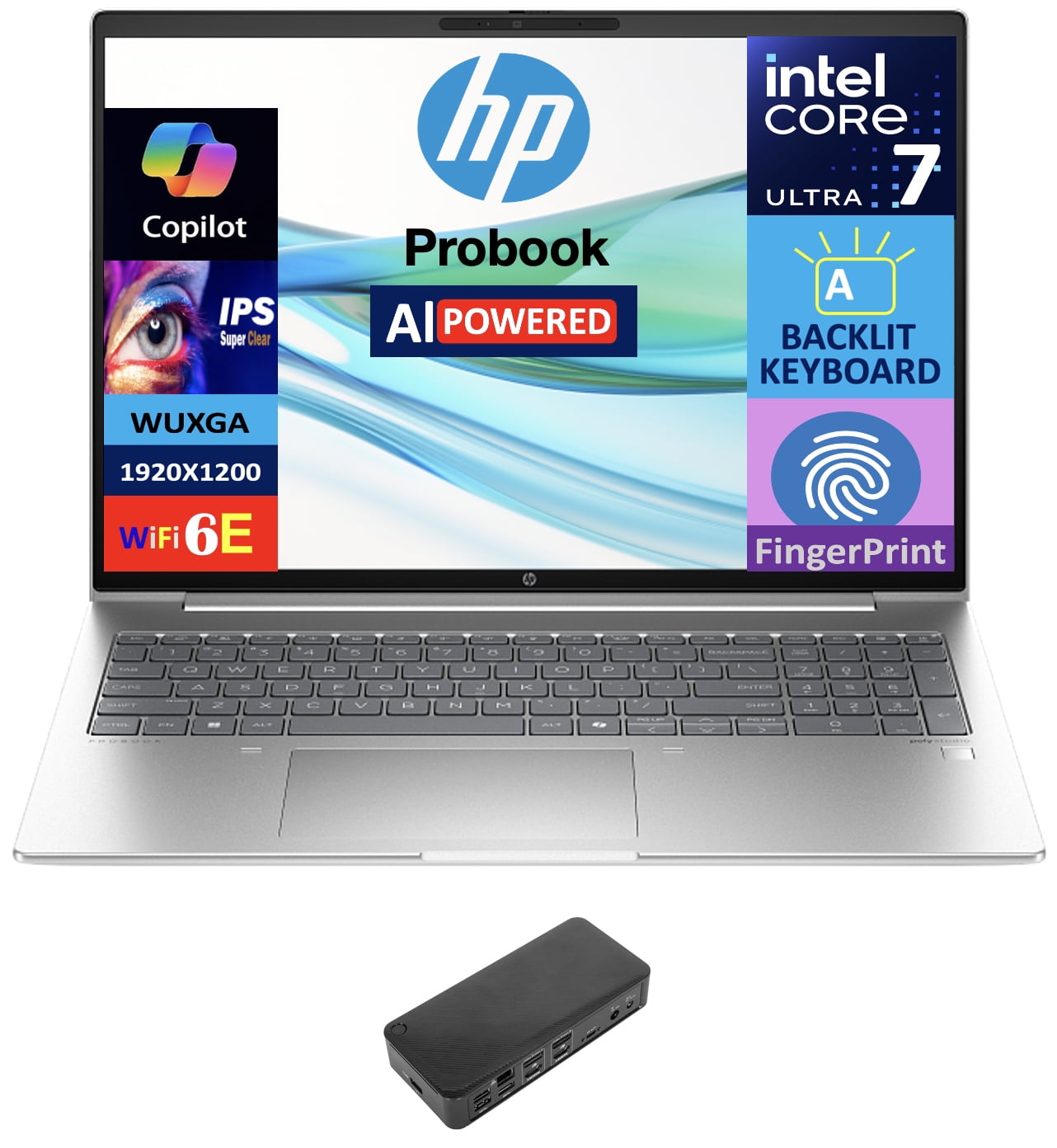 HP Probook 460 AI Business Laptop 16.0in IPS WUXGA Display (Intel Core ...