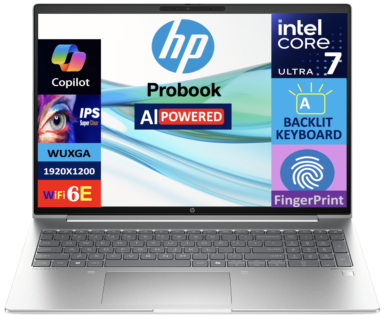 HP Probook 460 AI Business Laptop 16.0in IPS WUXGA Display (Intel Core Ultra 7 155U, 32GB DDR5 ...