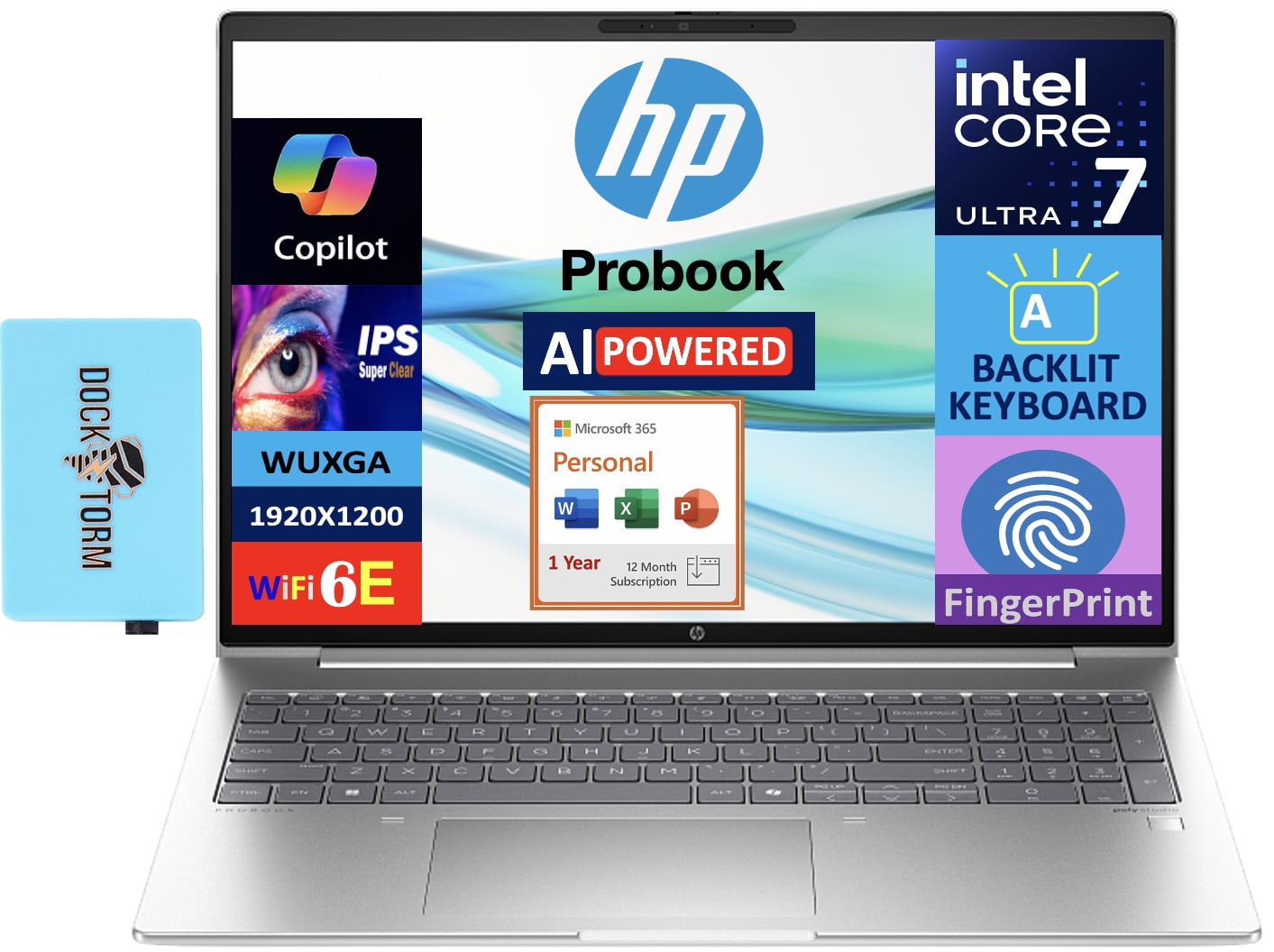 HP Probook 460 AI Business Laptop 16.0in IPS WUXGA Display (Intel Core ...