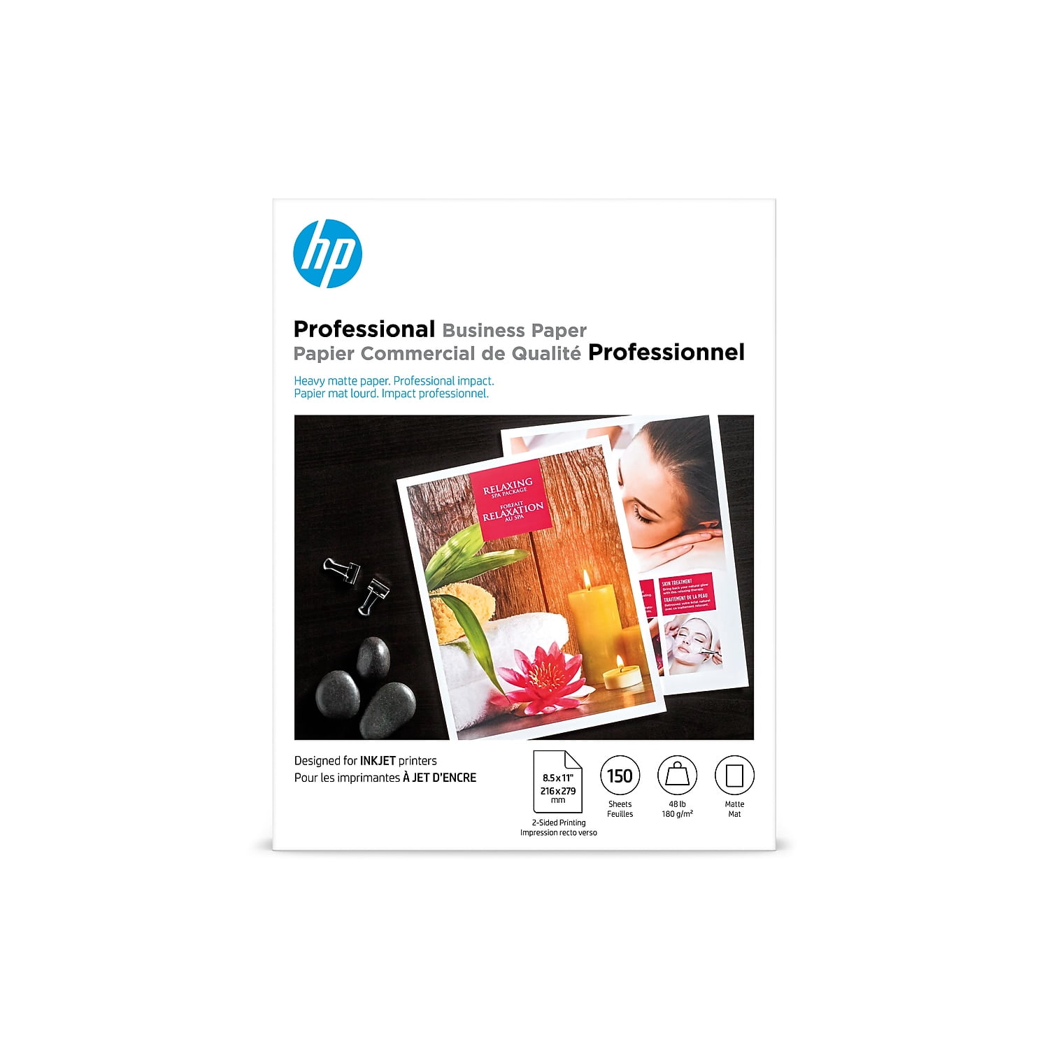 HP Professional Inkjet Matte FSC Paper 180 gsm-150 sht/Letter/8.5 x 11 ...