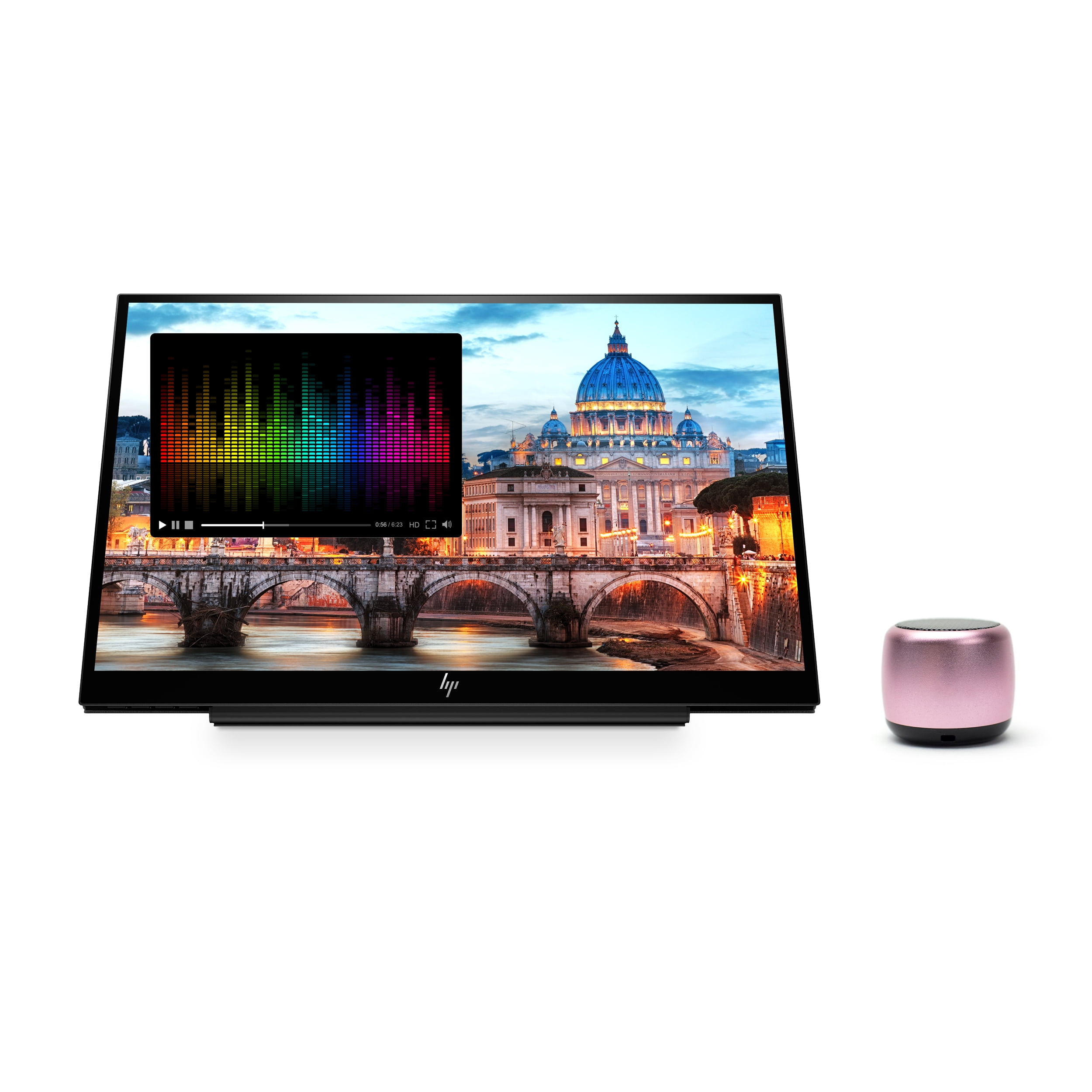 HP S14 FHD (1920x1080) Portable Monitor Travel Bundle with USB Type-C ...