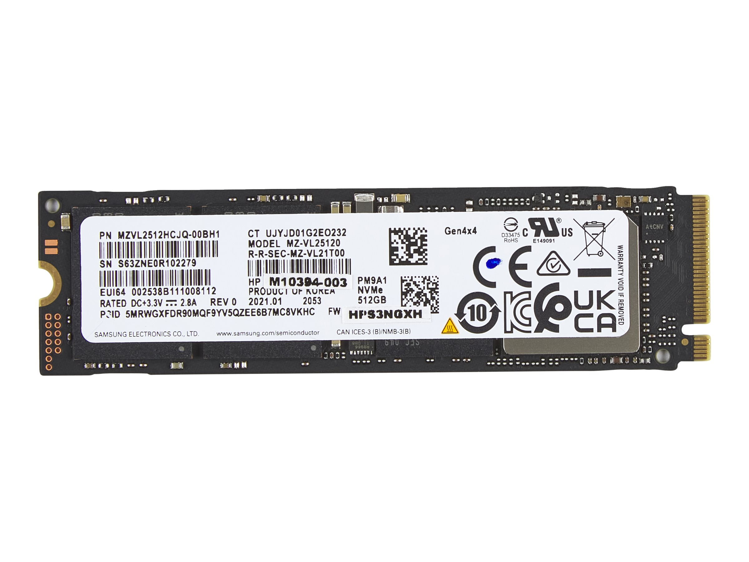 HP 512 GB Solid State Drive, M.2 2280 Internal, PCI Express NVMe (PCI ...