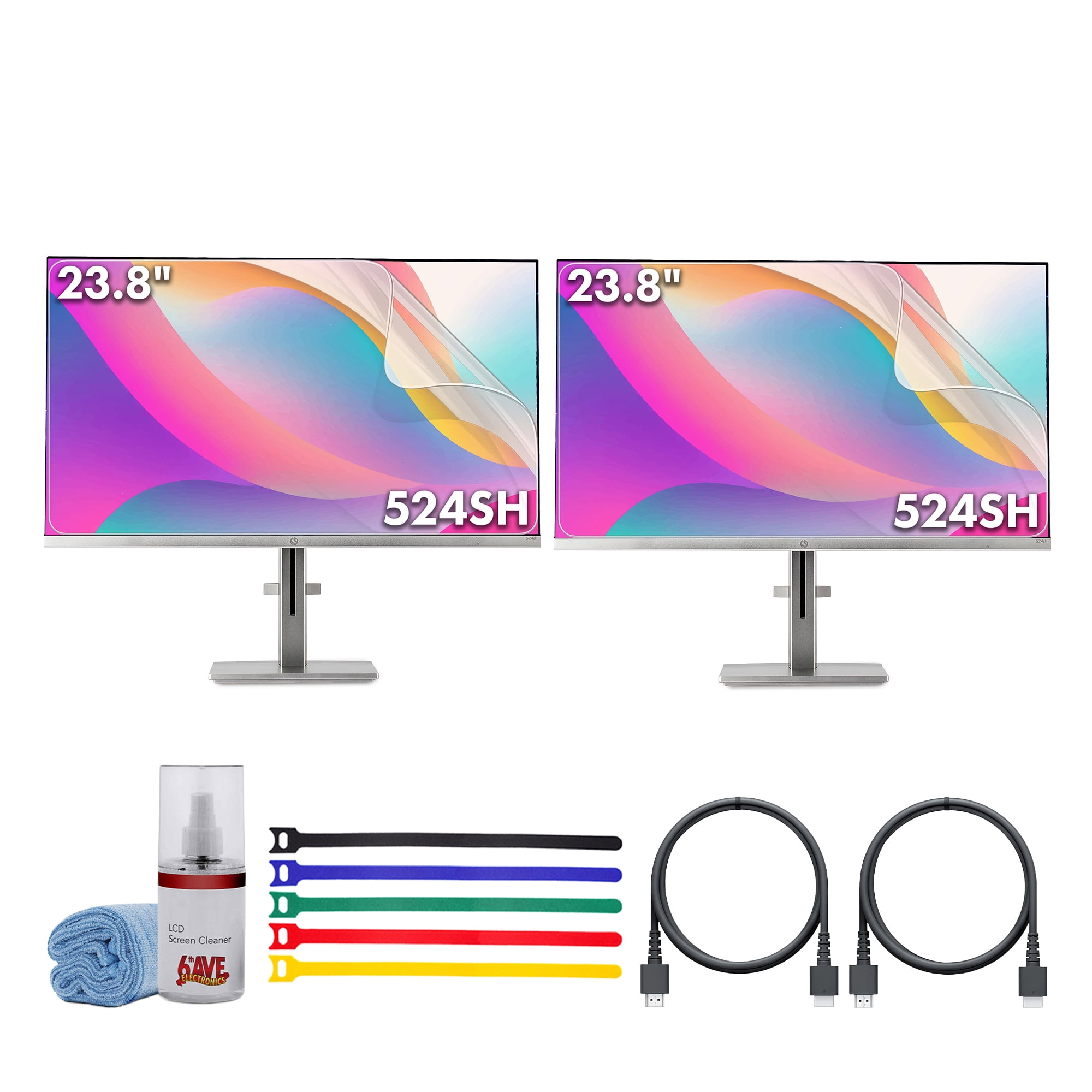 HP Series 5 524SH Monitor 24" FHD IPS 300 Nits Display Bundle Including ...