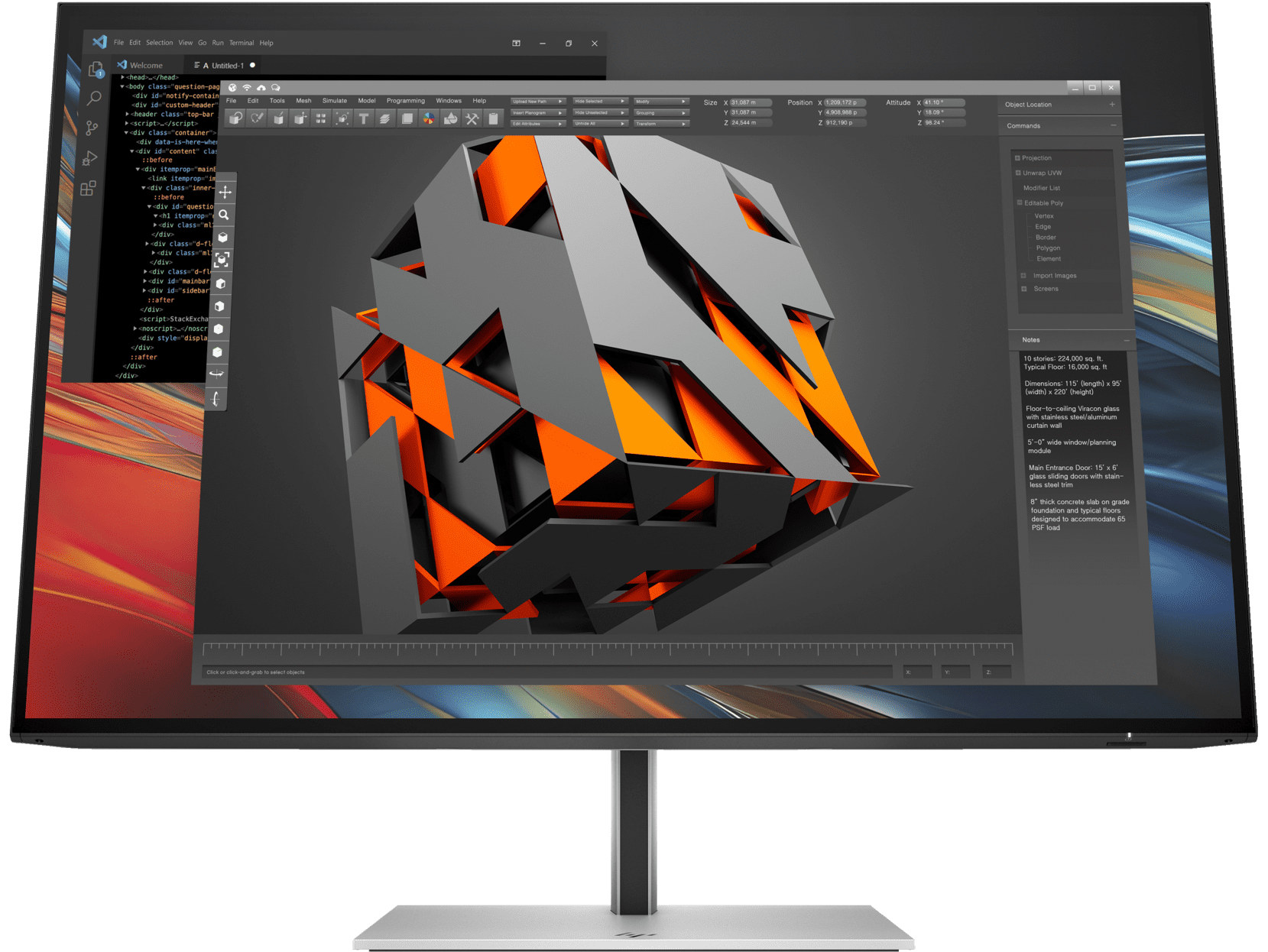 HP Series 7 Pro 24 inch WUXGA Monitor - 724pn 24" WUXGA (1920 x 1200 ...