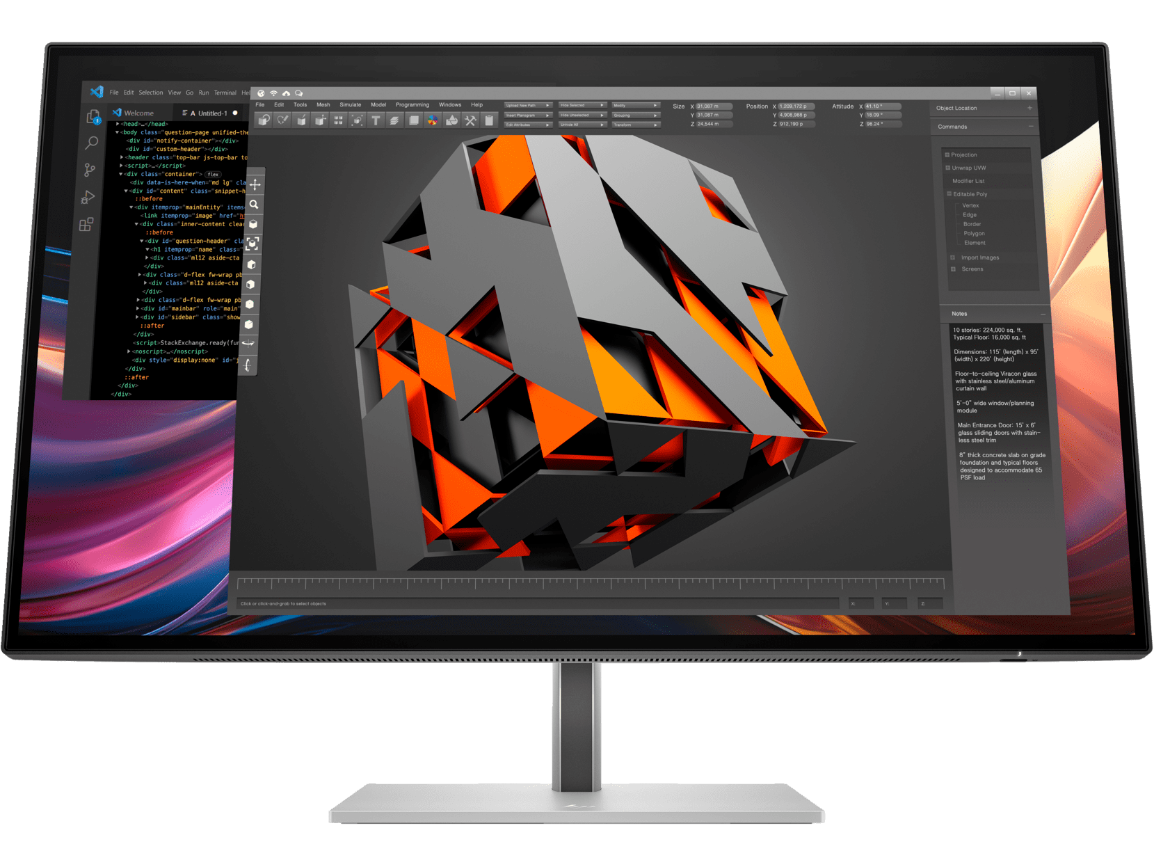 HP Series 7 Pro 27 inch QHD Monitor - 727pq 27 HP Series 7 Pro 27 inch QHD Monitor - 727pq 27