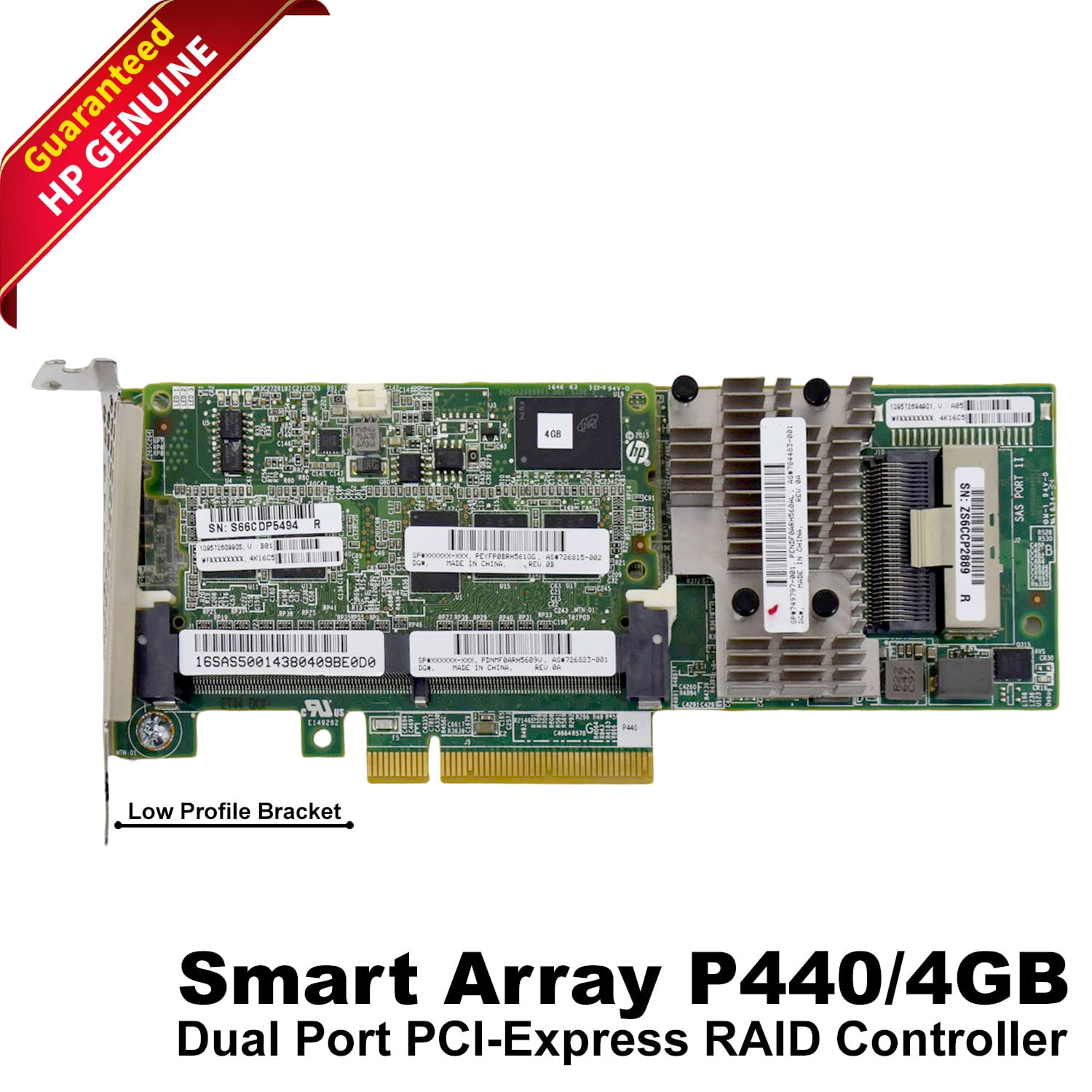 Pre-Owned HP Smart Array P440 4GB FBWC 12Gb 1-port SAS Controller LP 749797-001/LP - - Walmart.com