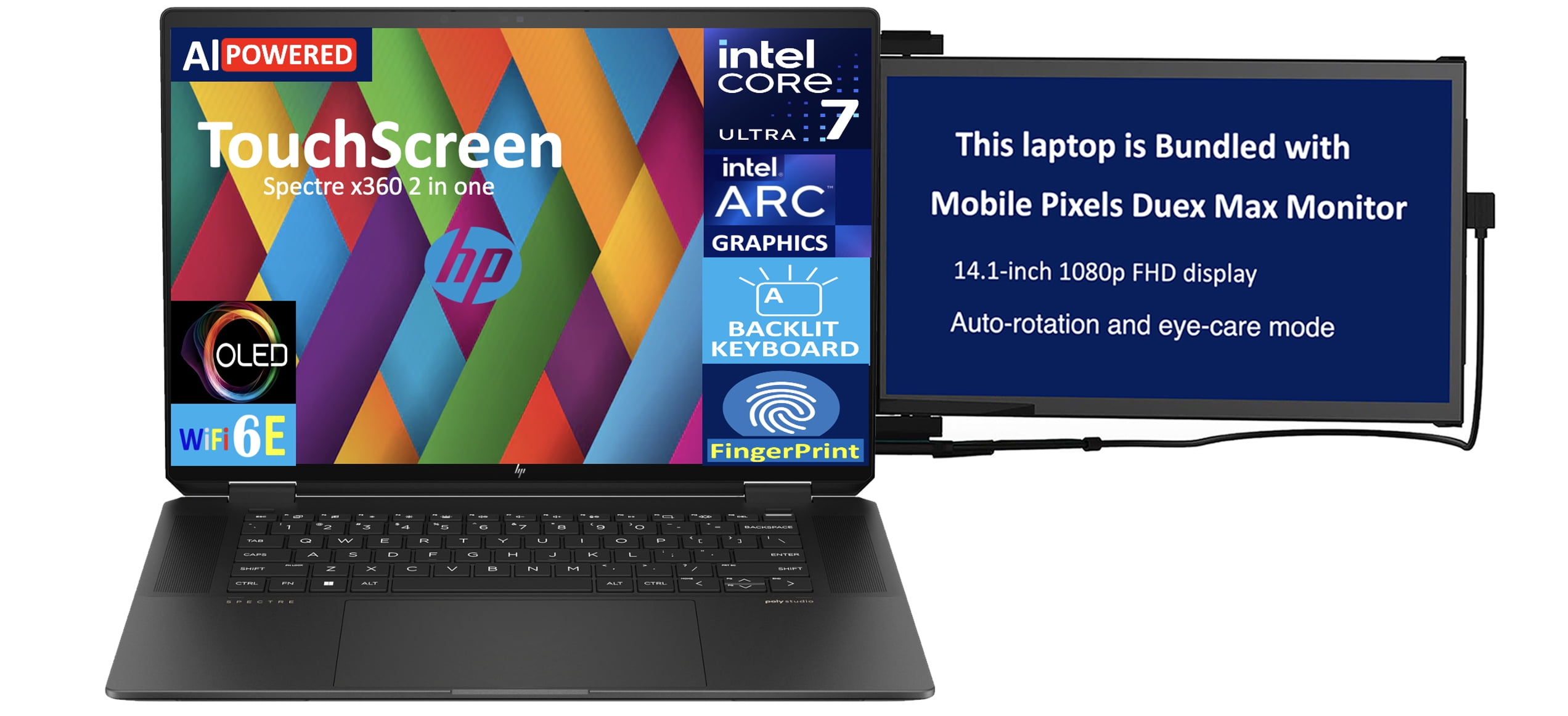 HP Spectre x360 AI Powered 2-in-1 Laptop 16.0in Touchscreen OLED 2.8K ...