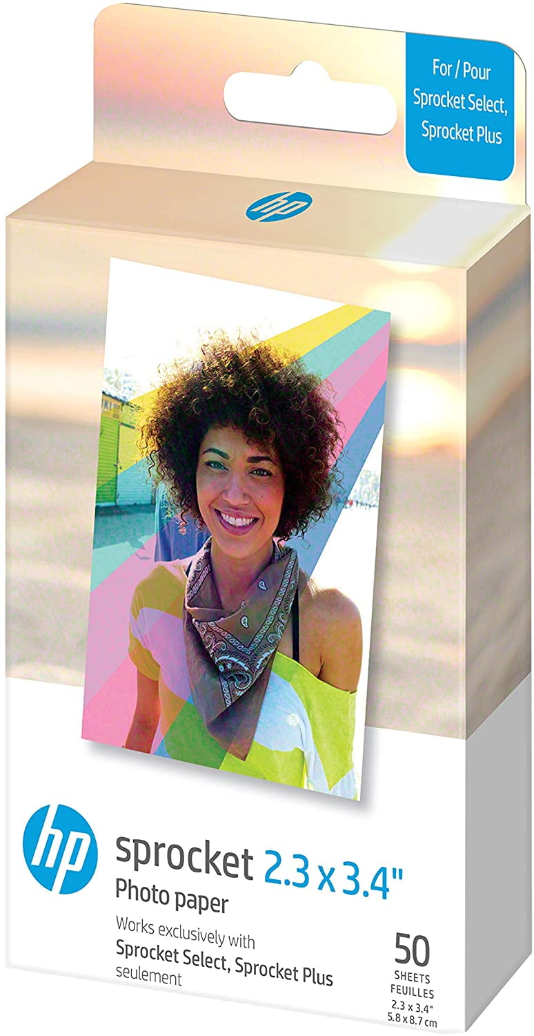 HP Sprocket 2.3 x 3.4" Zink Photo Paper (50 Sheets) - Walmart.com