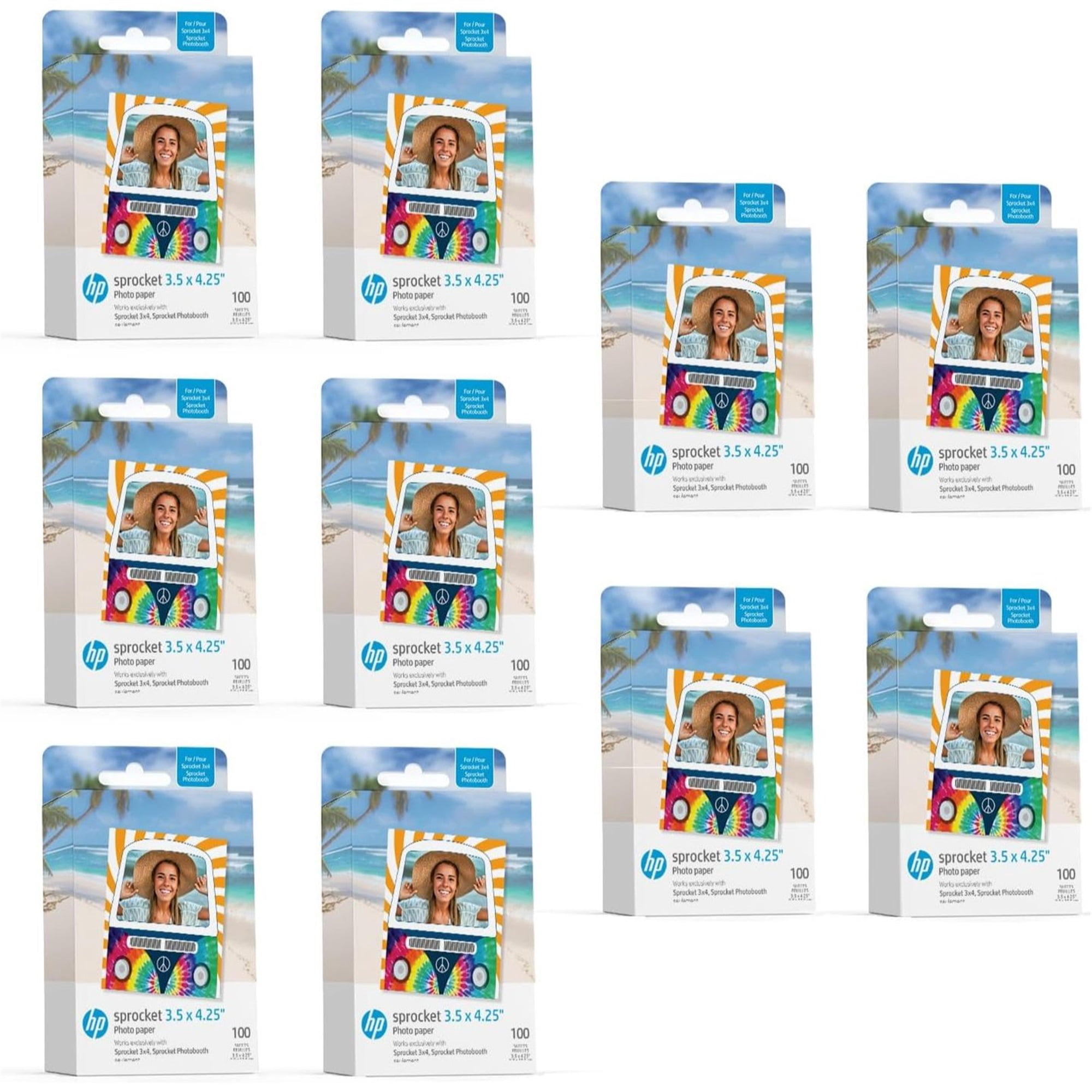 HP Sprocket 3.5" x 4.25" Sticky-Backed Zink Photo Paper (1000-Pack ...