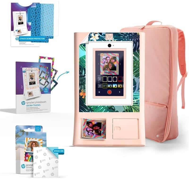 HP Sprocket Photo Booth Machine Instant Color Photo Printer (Pink) Gift ...