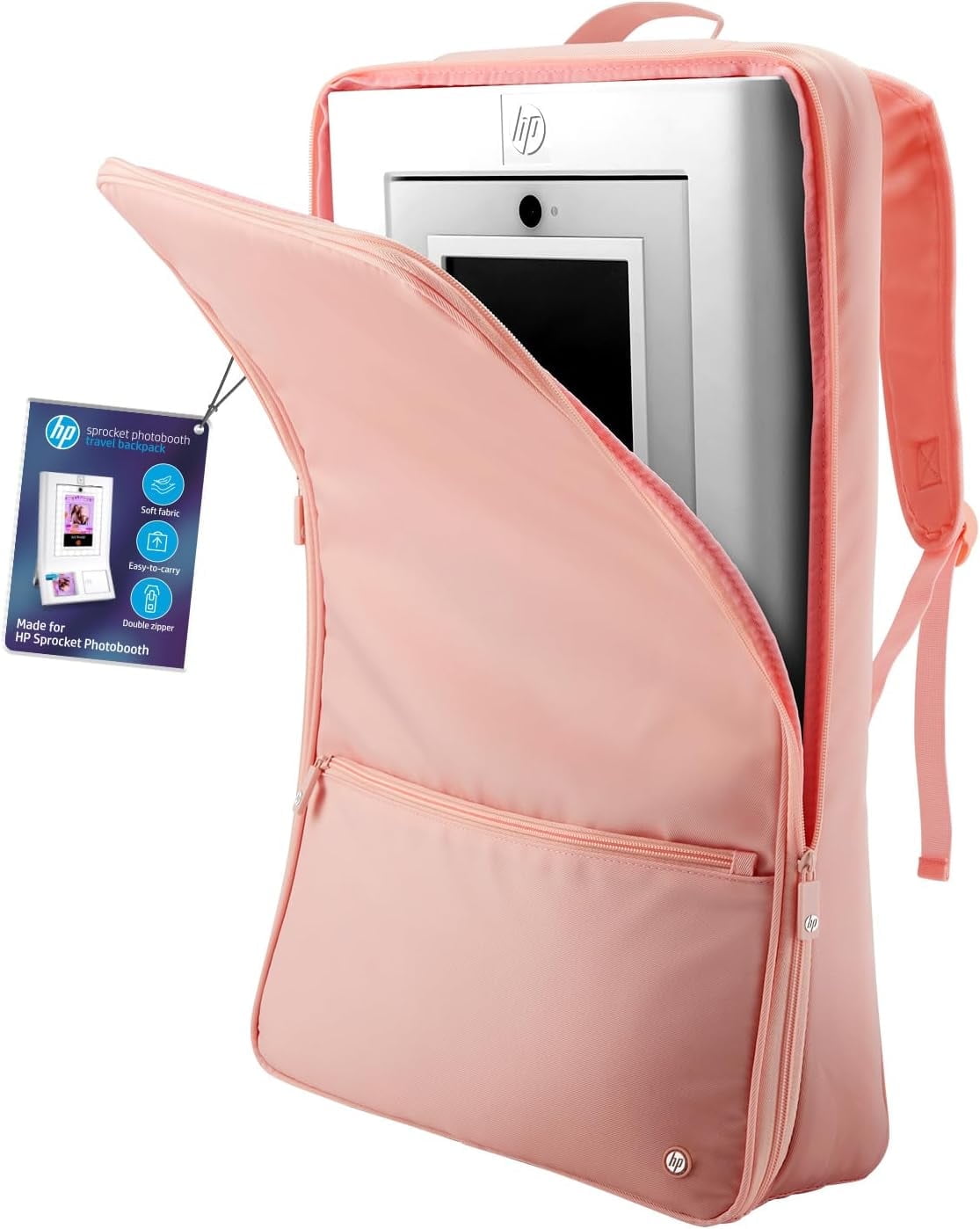 HP Sprocket Photobooth Travel Backpack, Pink, Padded Case with ...