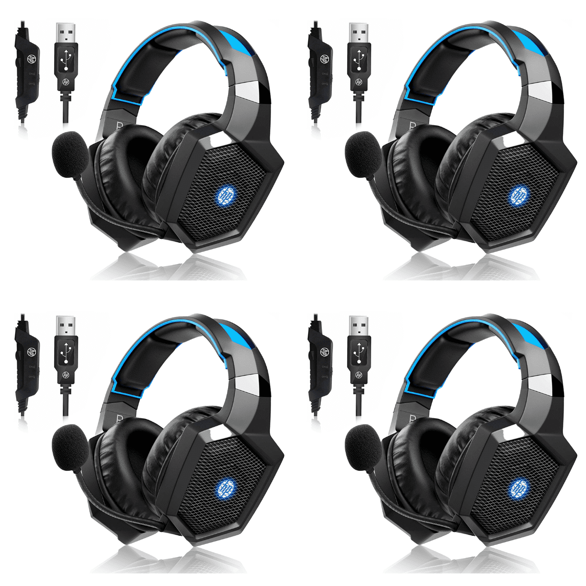 (4 pack) HP Stereo Gaming Headset W Mic for PC/Mac/Laptop H320 - Walmart.com