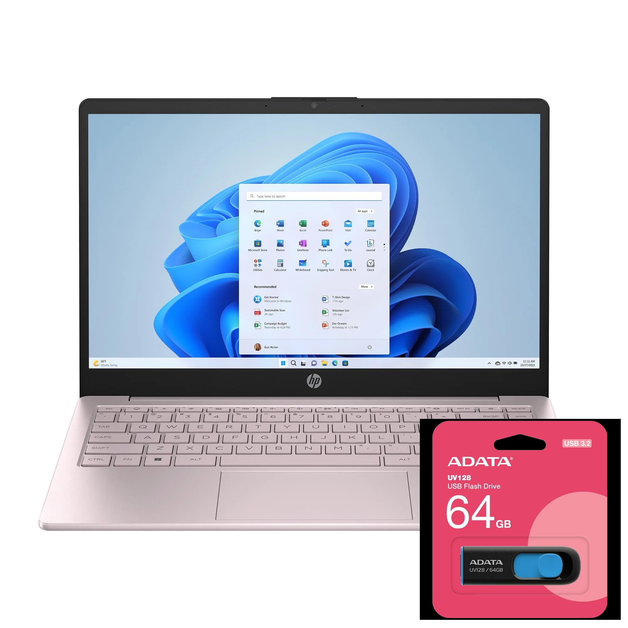 HP Stream 14" HD BrightView Laptop, Intel Celeron N150 Processor, 16GB ...